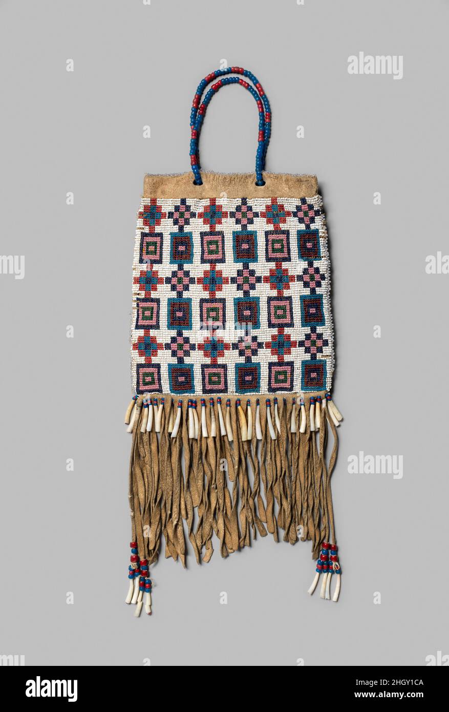 Beaded Leather Bag 19th century Wasco or Wishram. Beaded Leather Bag ...