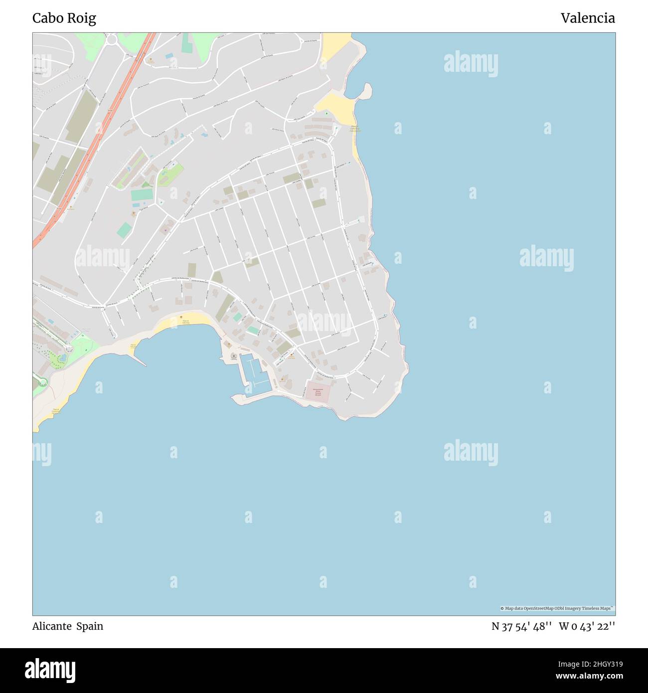 Cabo Roig, Alicante, Spain, Valencia, N 37 54' 48'', W 0 43' 22'', map ...