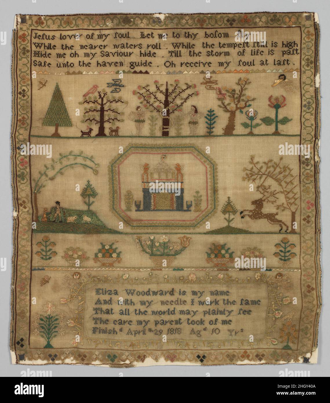Sampler 1818 British. Sampler. British. 1818. Silk on wool canvas ...