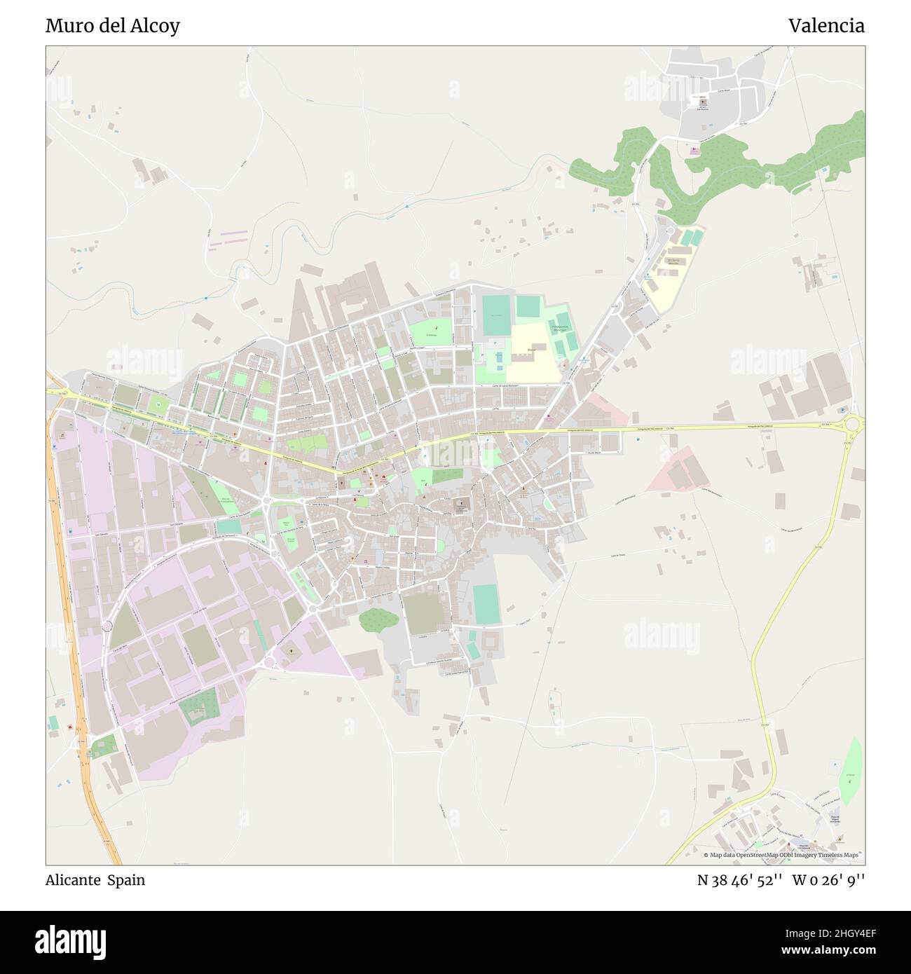 Map of alcoy spain Cut Out Stock Images & Pictures - Alamy