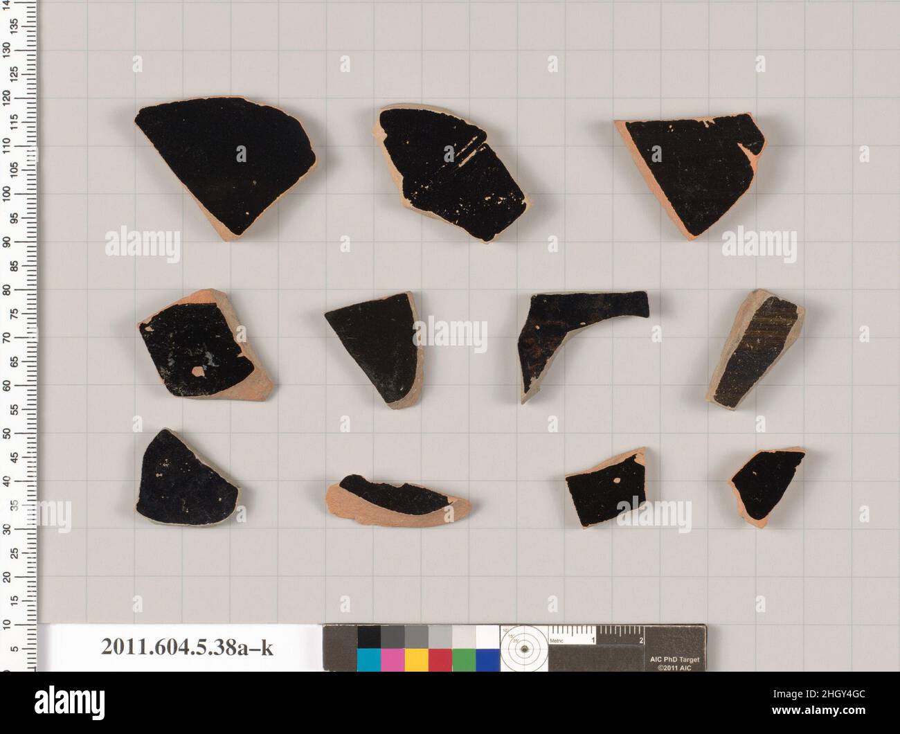 Terracotta fragments of kylikes (drinking cups) 5th century B.C. Greek ...