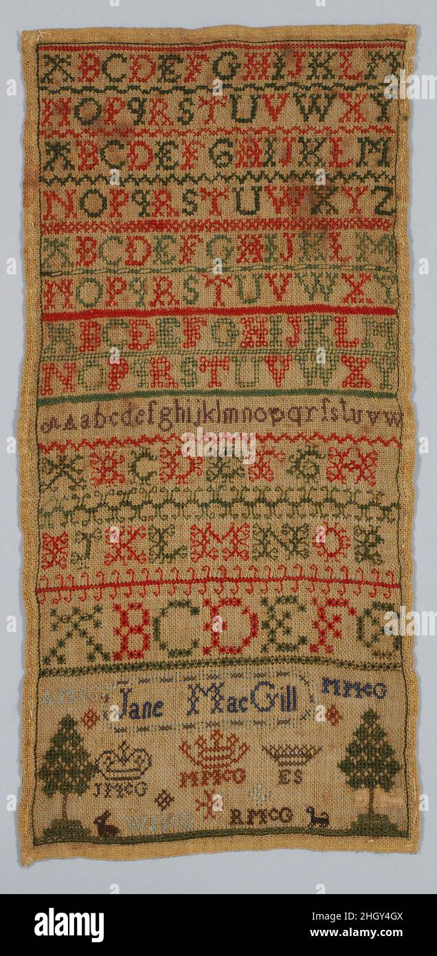 Sampler late 18th century English or Scottish. Sampler. English or ...