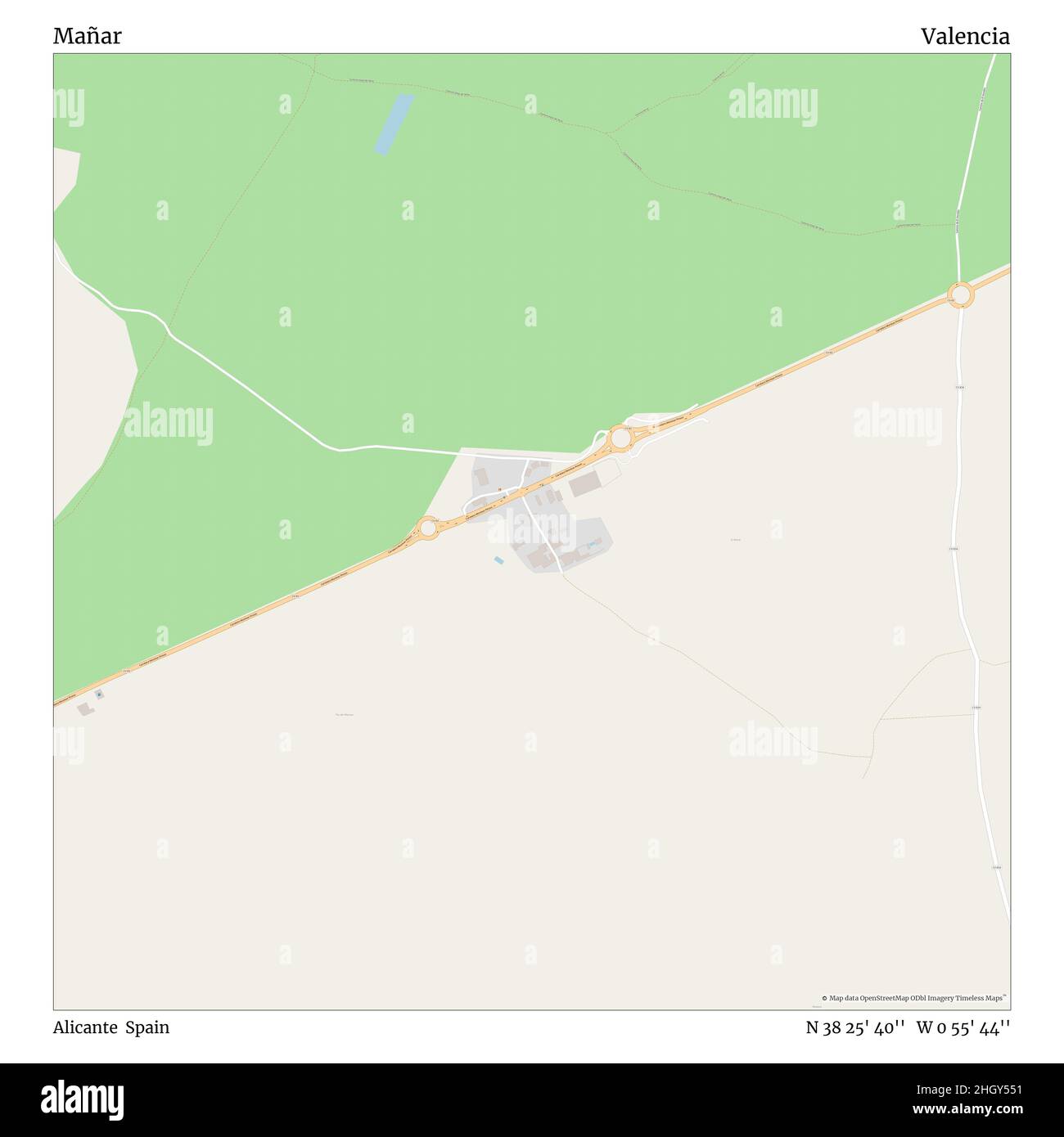 Mañar, Alicante, Spain, Valencia, N 38 25' 40'', W 0 55' 44'', map ...