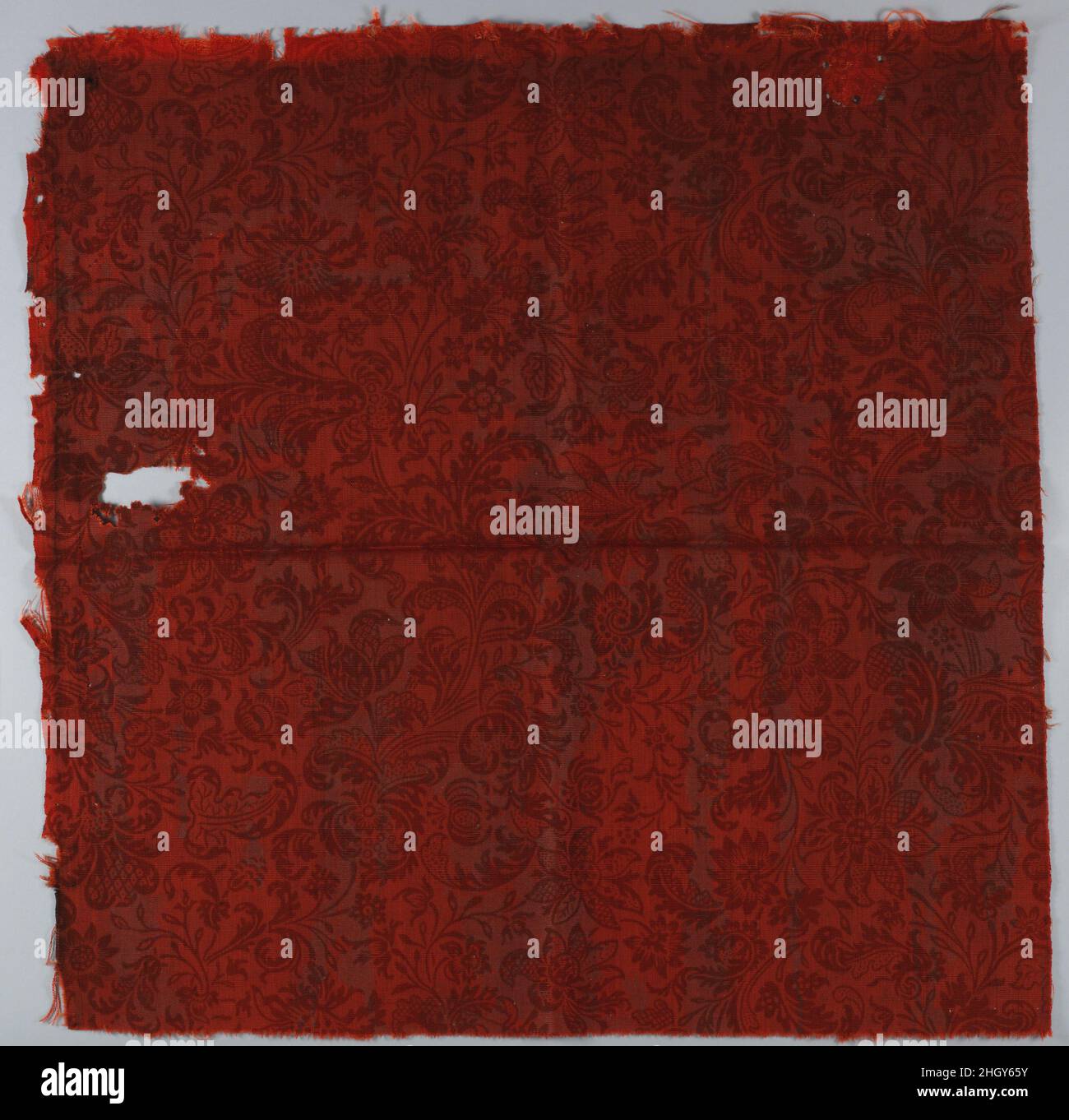 Panel of printed camlet late 17th century British. Panel of printed ...