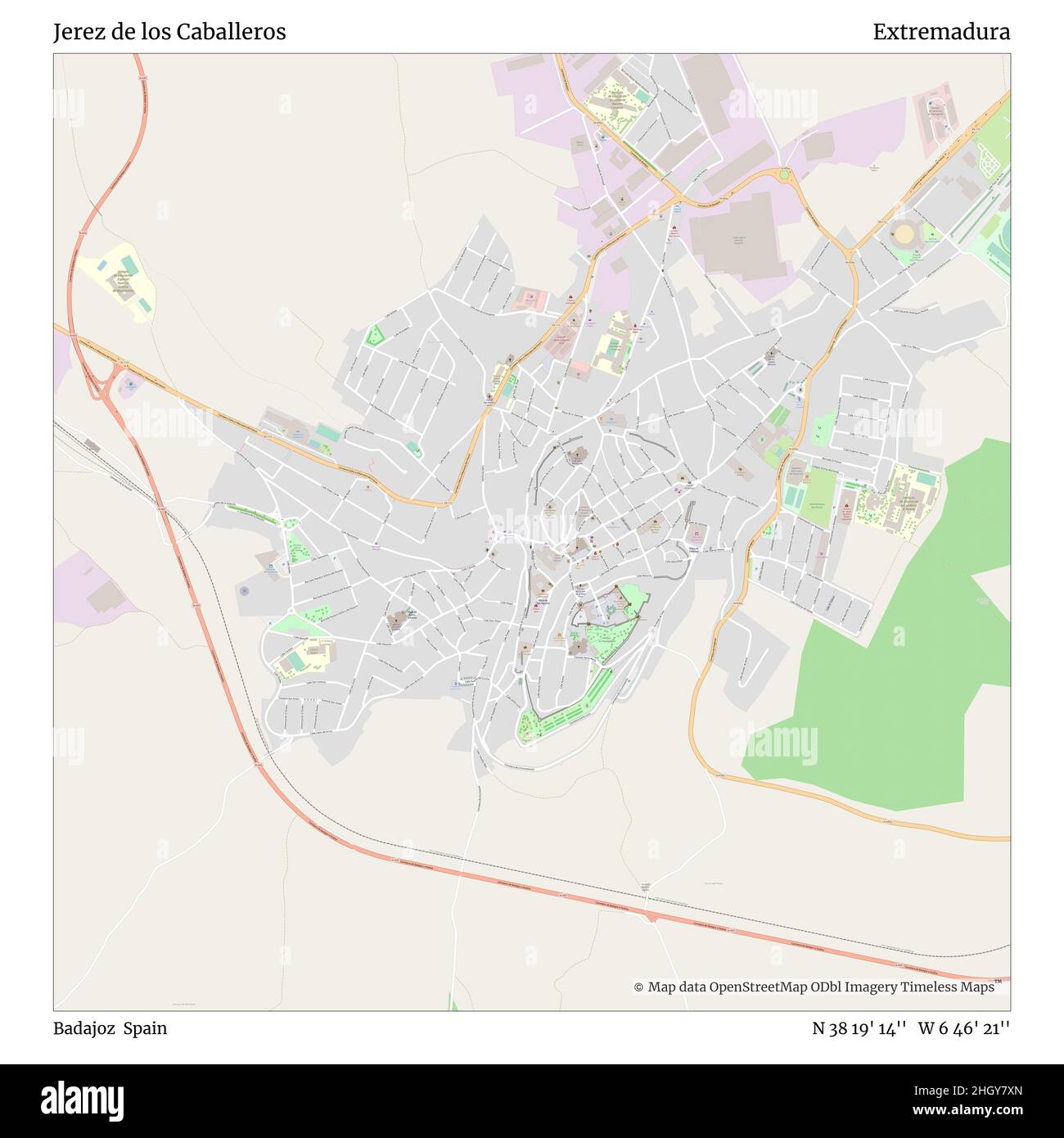 Jerez de los caballeros map Cut Out Stock Images & Pictures - Alamy