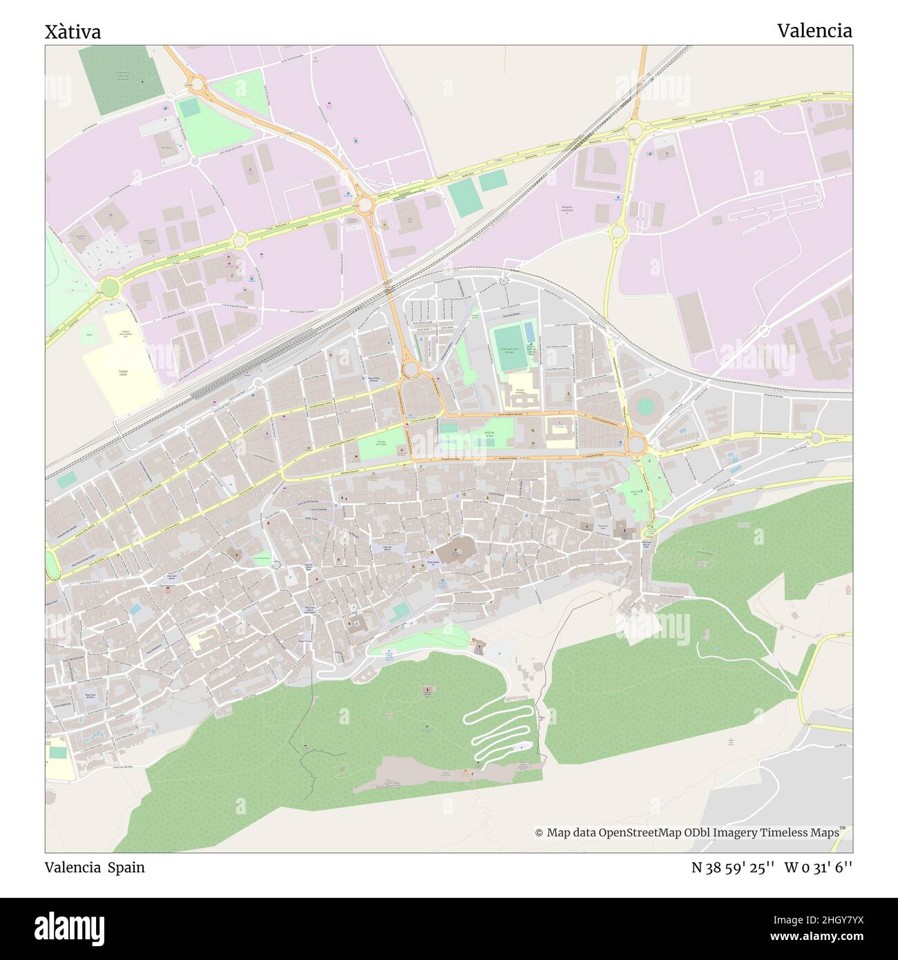 Map of xativa spain Cut Out Stock Images & Pictures - Alamy