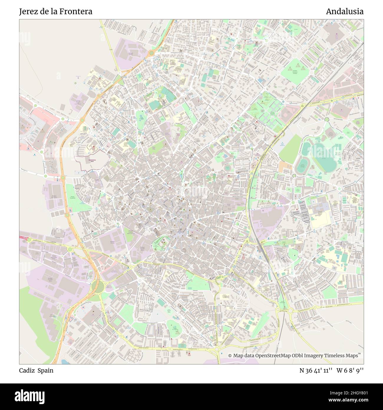 Jerez de la frontera map Cut Out Stock Images & Pictures - Alamy