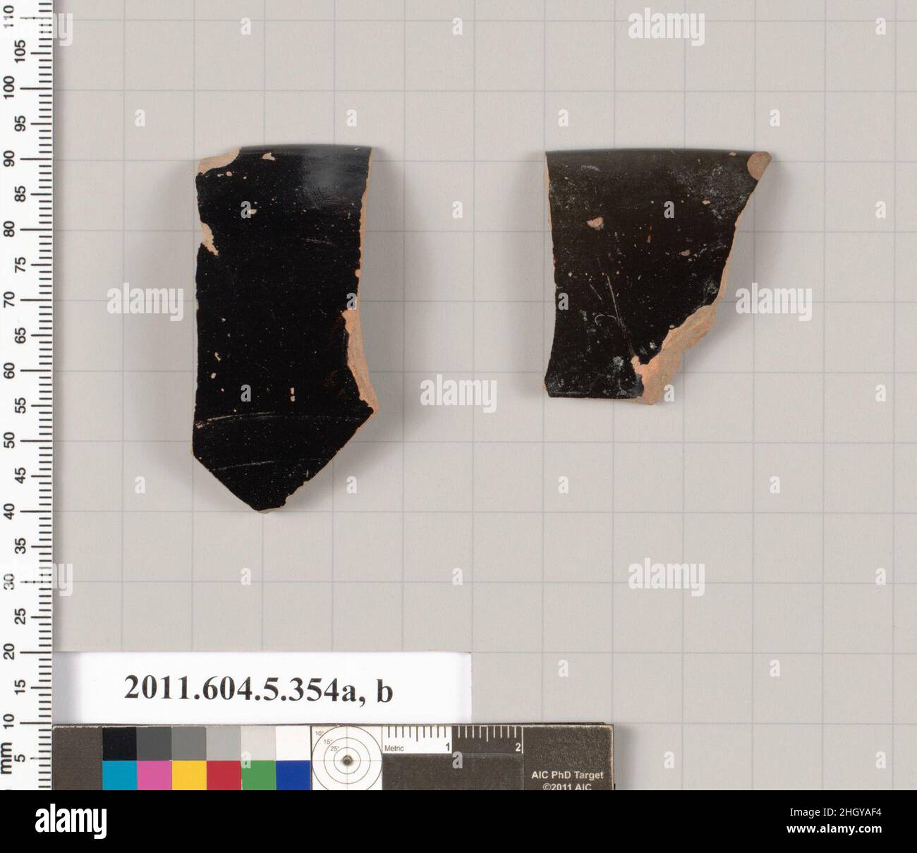 Terracotta rim fragments of kylikes (drinking cups) 6th/5th centuries B ...