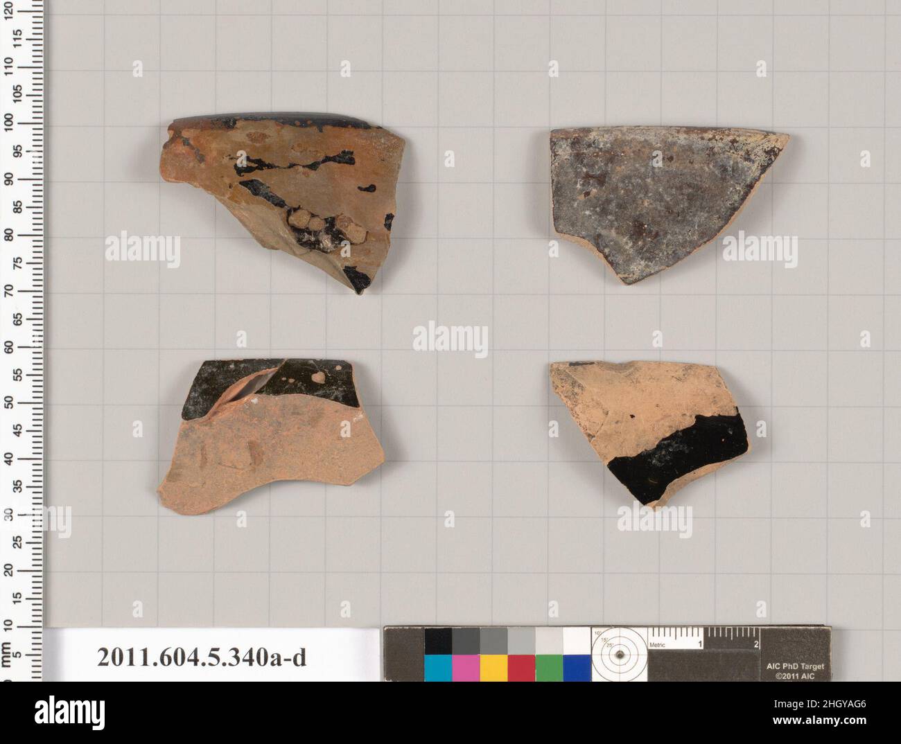 Terracotta rim fragments of kylikes (drinking cups) 6th/5th centuries B ...