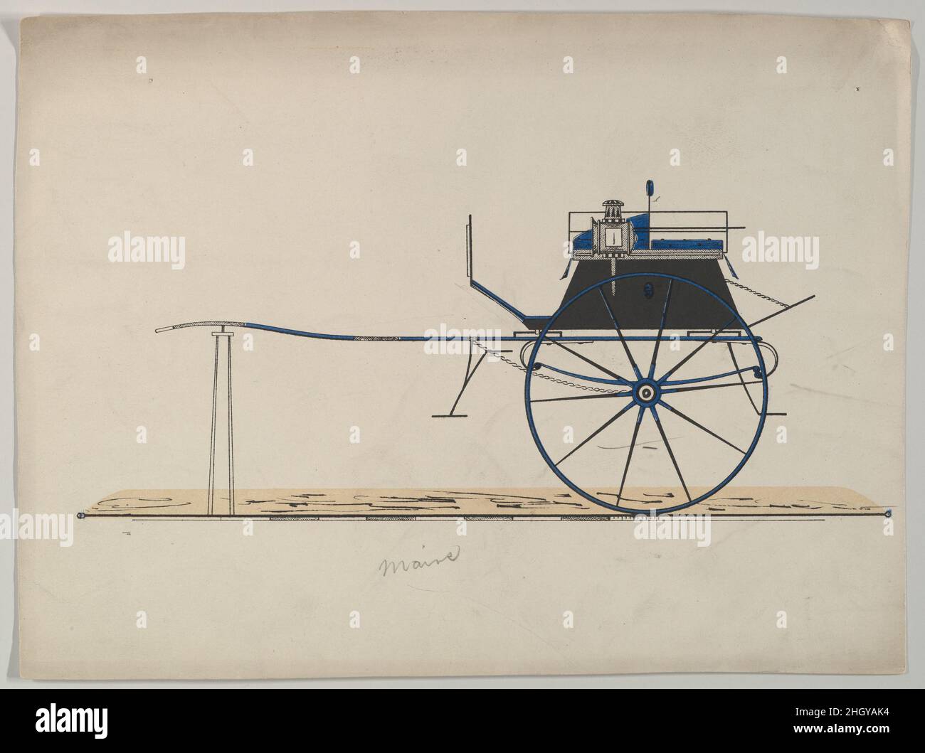 Design for Tandem Cart (unnumbered) 1850–74 Brewster & Co. American ...