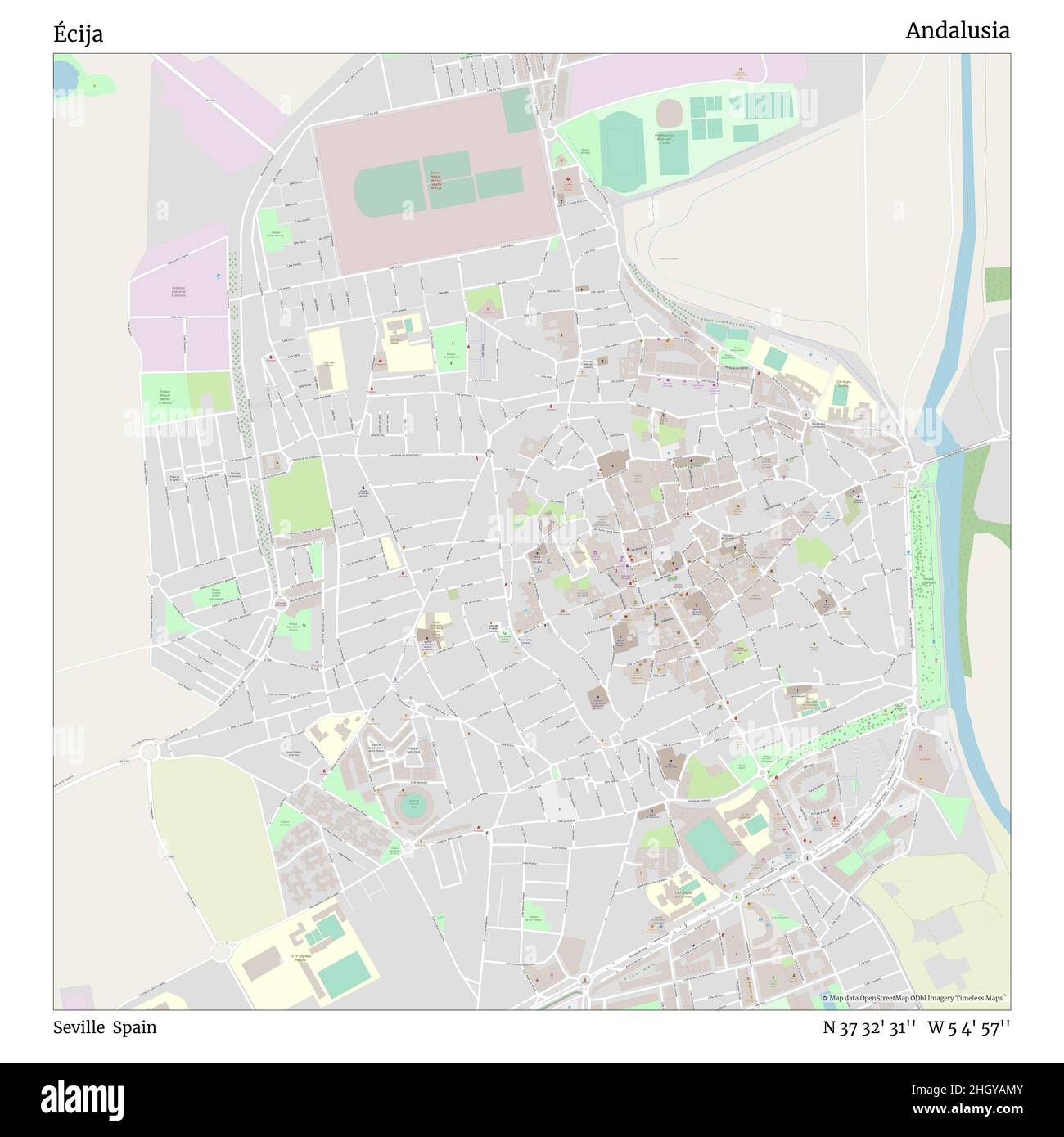 Map of ecija spain Cut Out Stock Images & Pictures - Alamy