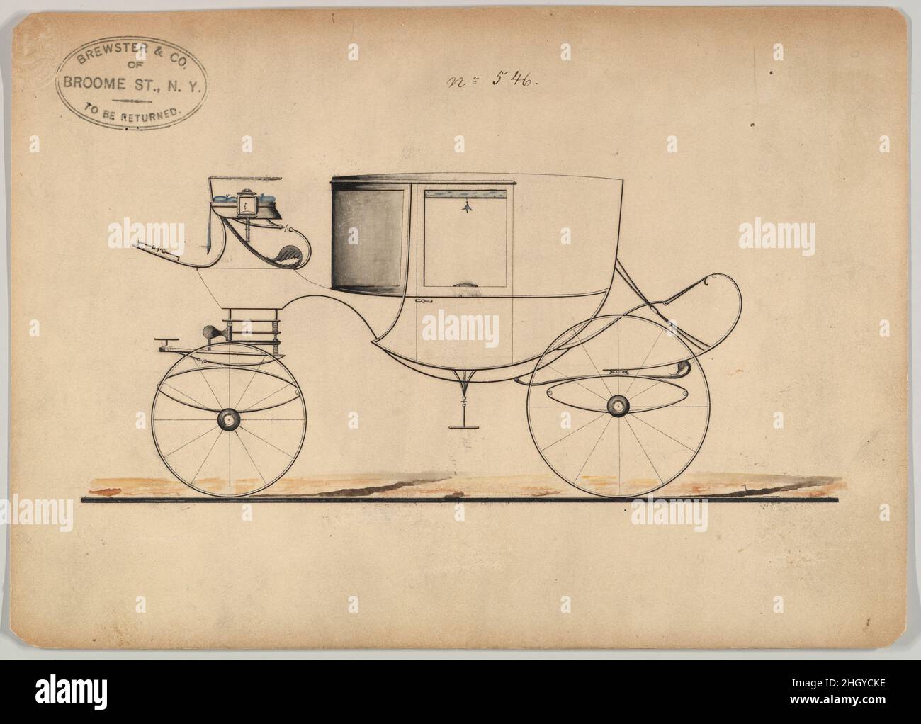 Design for Coupé, no. 546 ("Clarence, or Big Clarence on C Springs ...