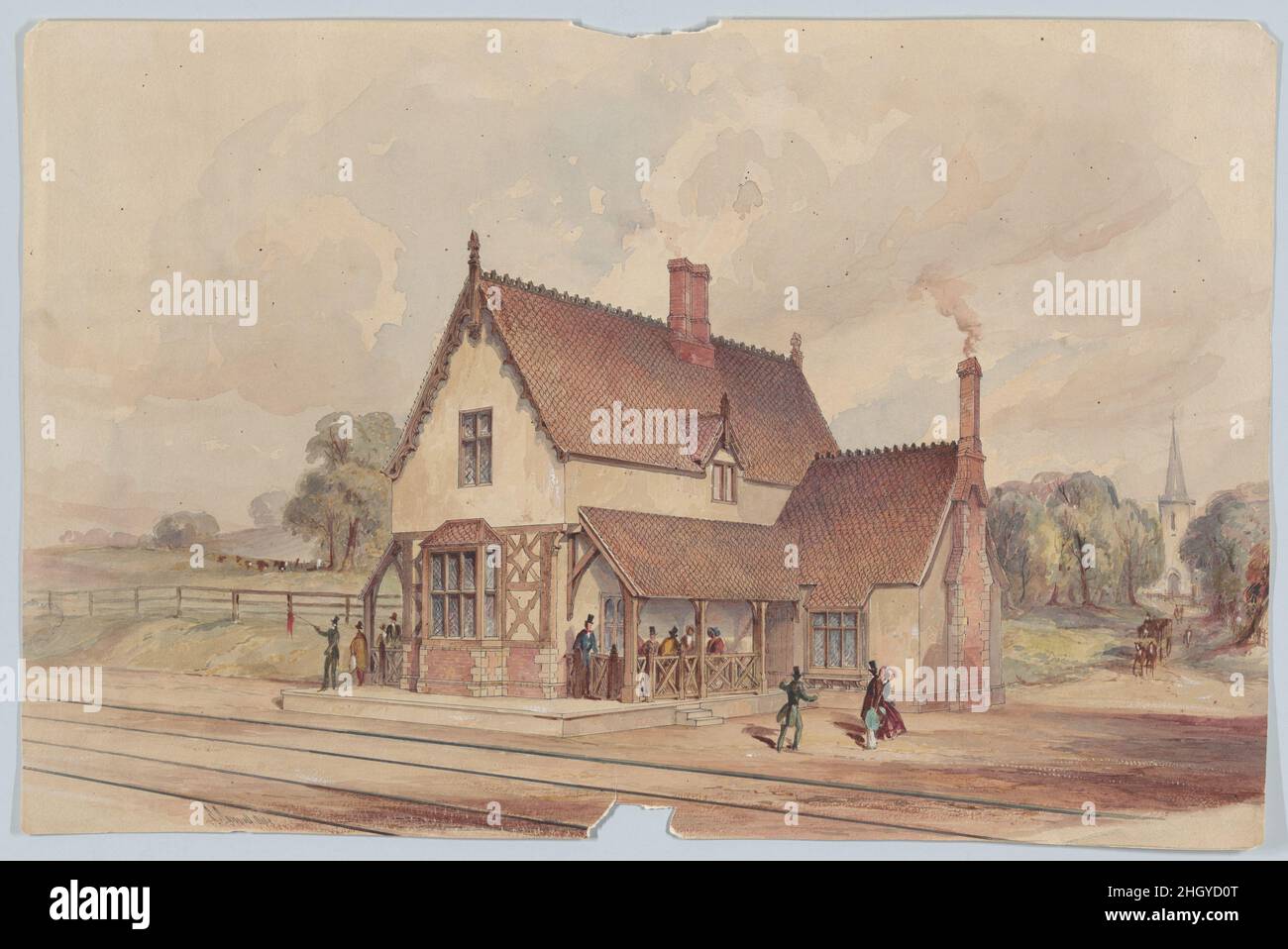 Victorian Rural Train Station and Railroad Crossing 1844–77 John ...