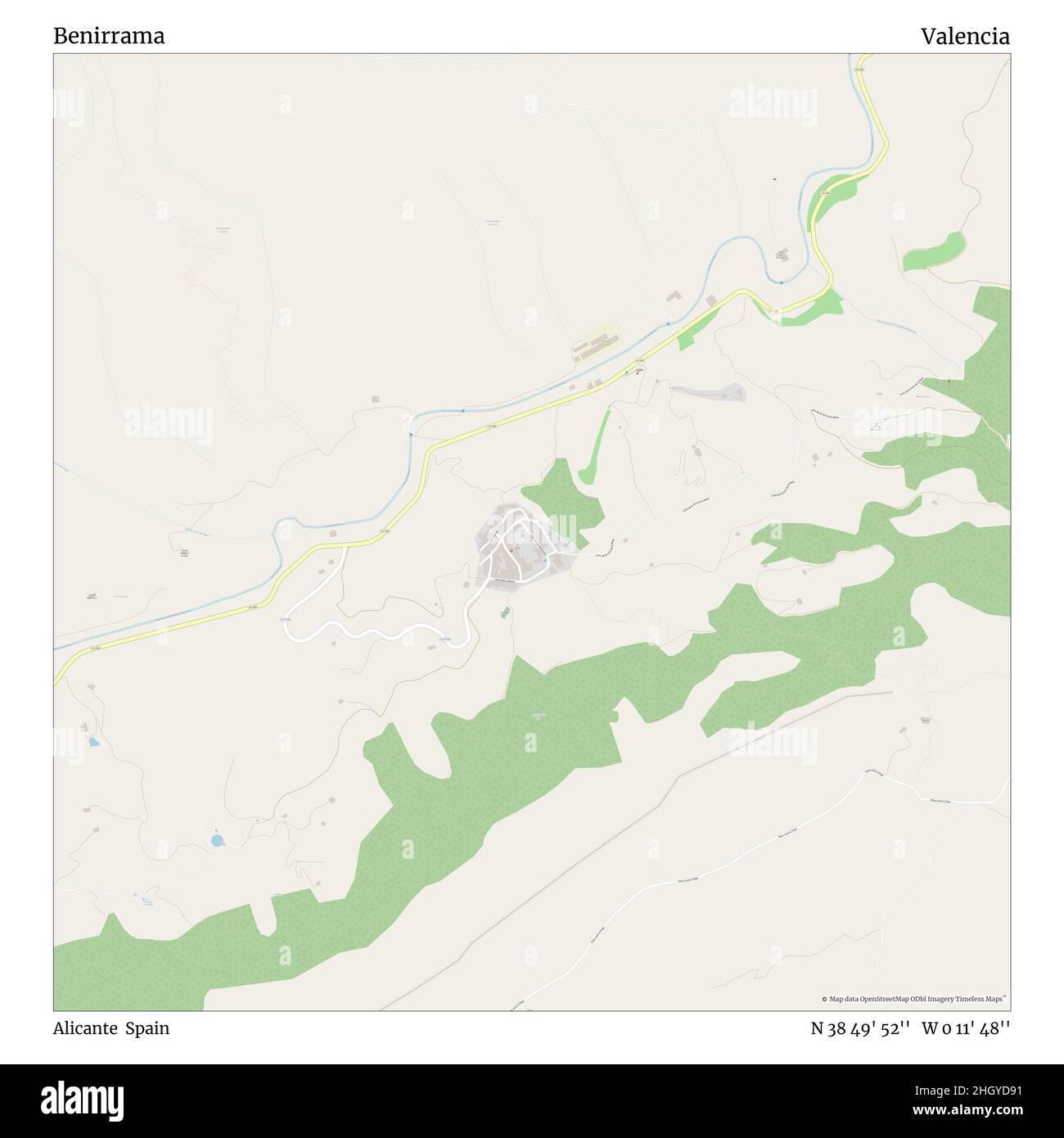 Benirrama, Alicante, Spain, Valencia, N 38 49' 52'', W 0 11' 48'', map ...