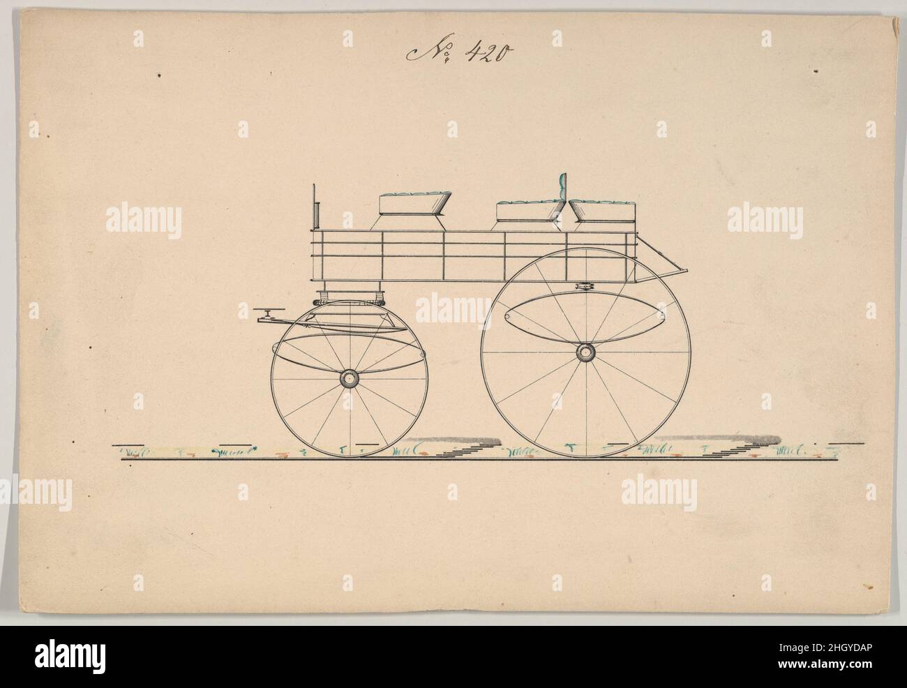 Carriage Design Drawing for Express Wagon No. 420 1850–70 Brewster & Co ...