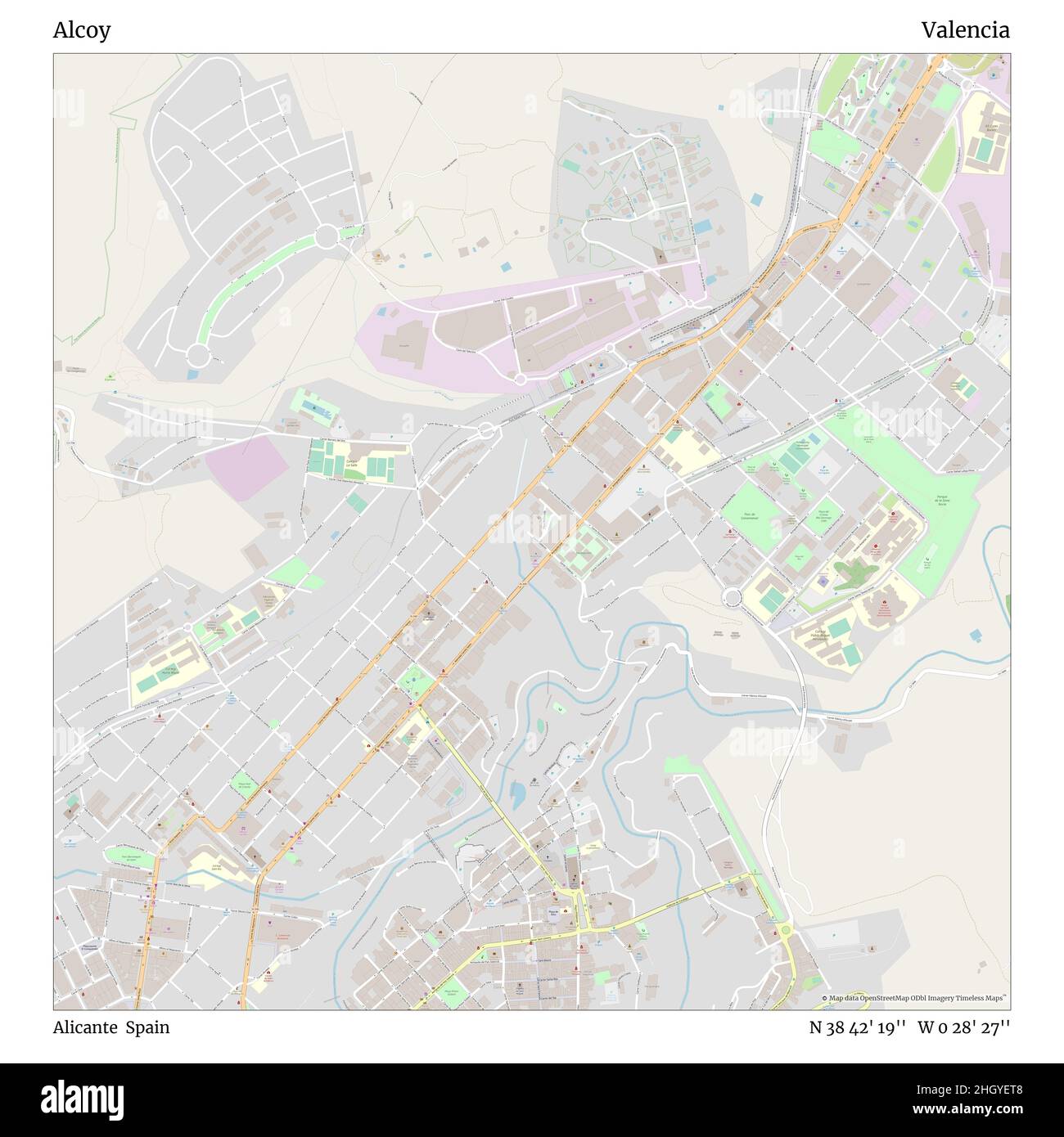 Map of alcoy spain Cut Out Stock Images & Pictures - Alamy