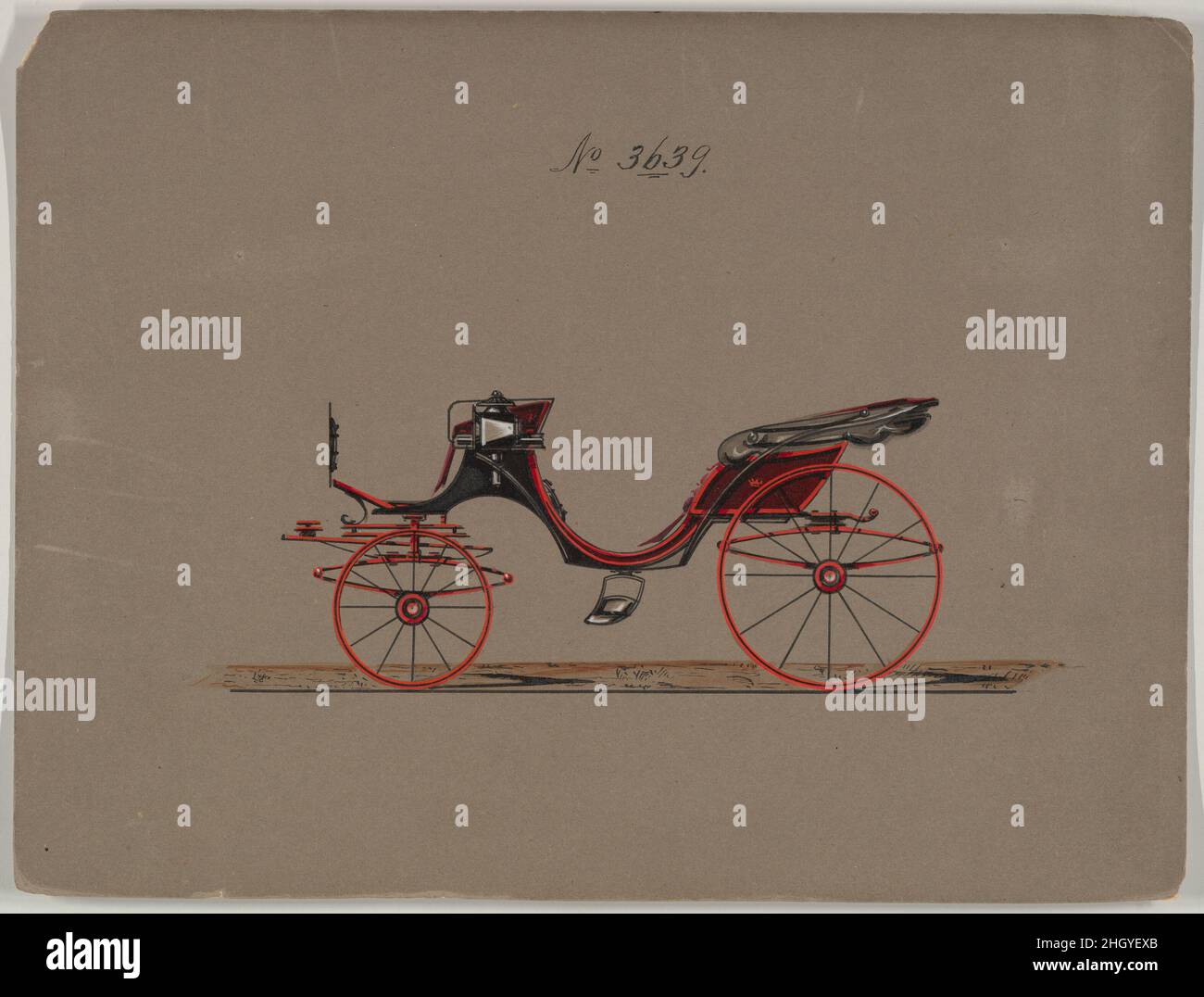 Design for Cabriolet or Victoria, no. 3639 1880 Brewster & Co. American ...