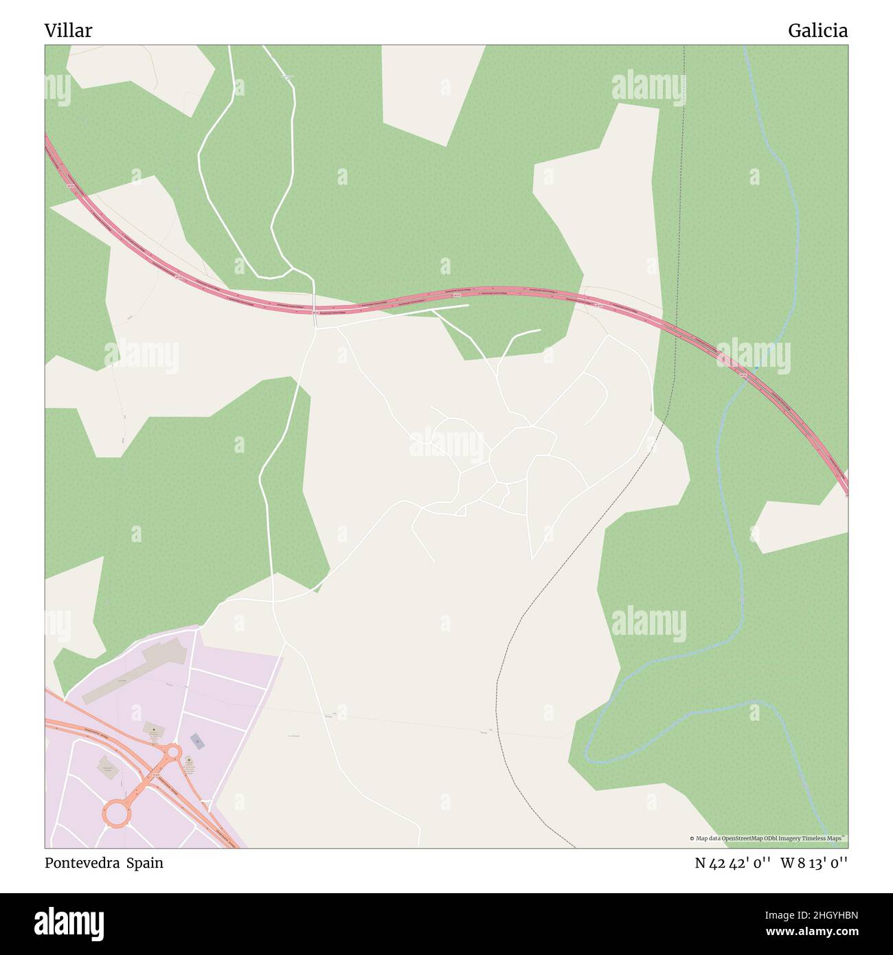 Villar, Pontevedra, Spain, Galicia, N 42 42' 0'', W 8 13' 0'', map ...