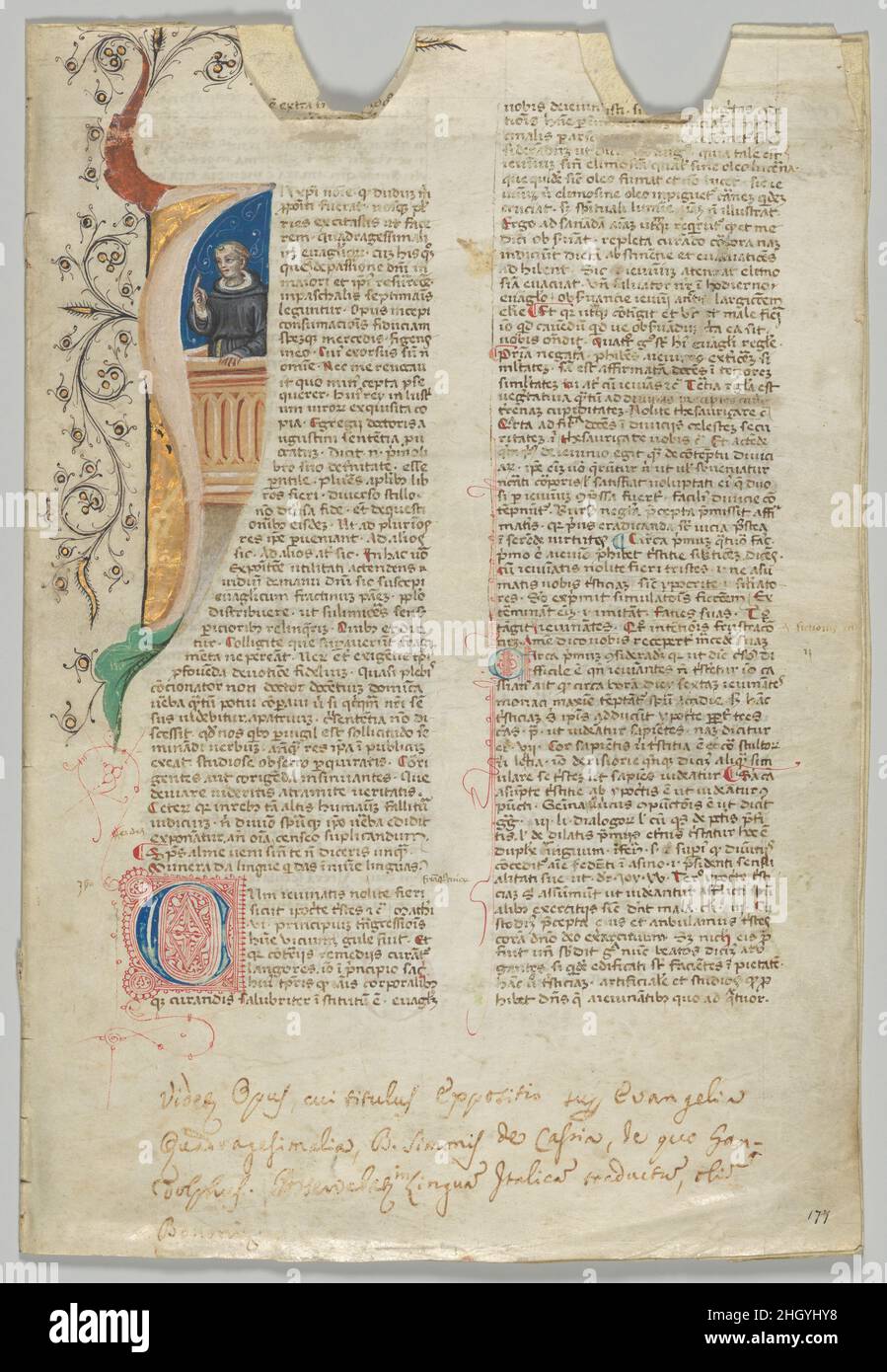 Manuscript Leaf 14th century Italian. Manuscript Leaf. Italian. 14th ...