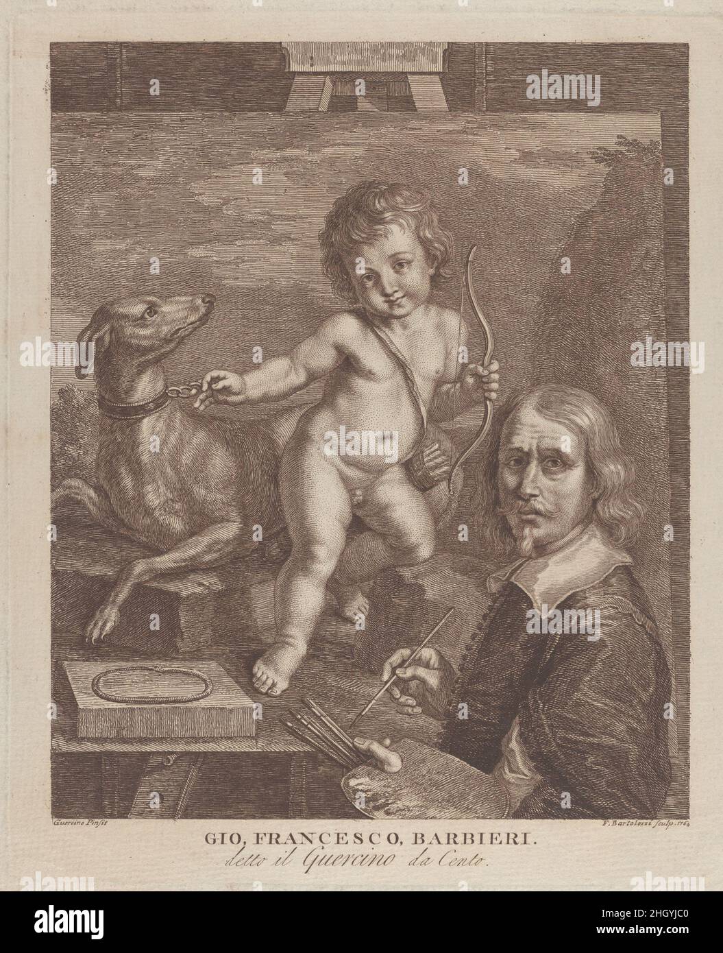 Guercino Self-Portrait 1790–99 Francesco Bartolozzi The artist Guercino ...