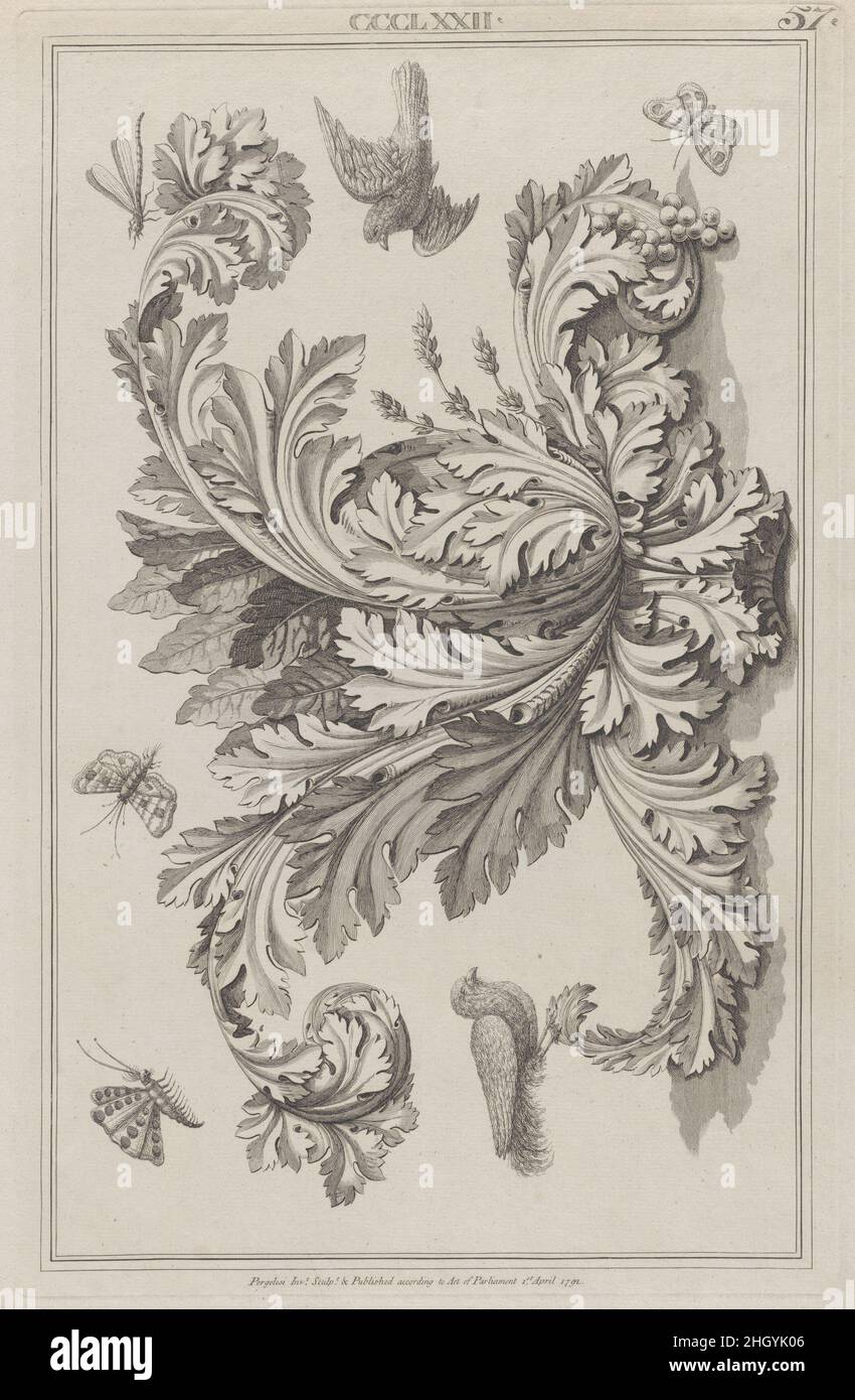 Acanthus Leaves, Birds and Insects, no. CCCLXXII ("Designs for Various ...