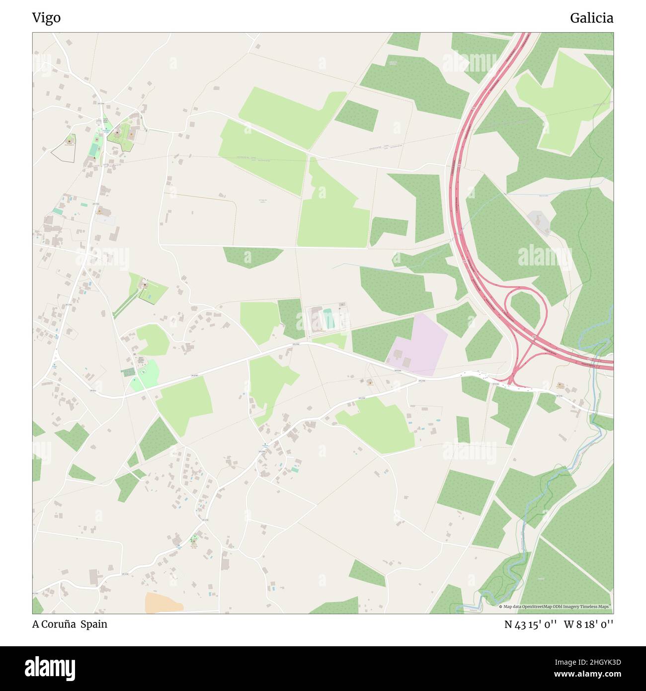 Vigo on a map Cut Out Stock Images & Pictures - Alamy