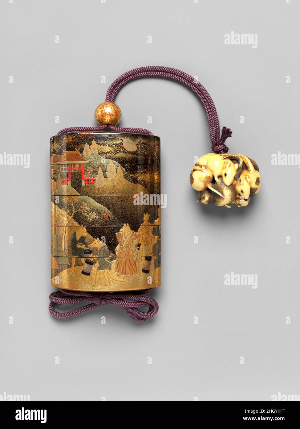 Inr? with Fox's Wedding (Kitsune no yomeiri) late 18th–early 19th century Japan. Inr? with Fox's ...