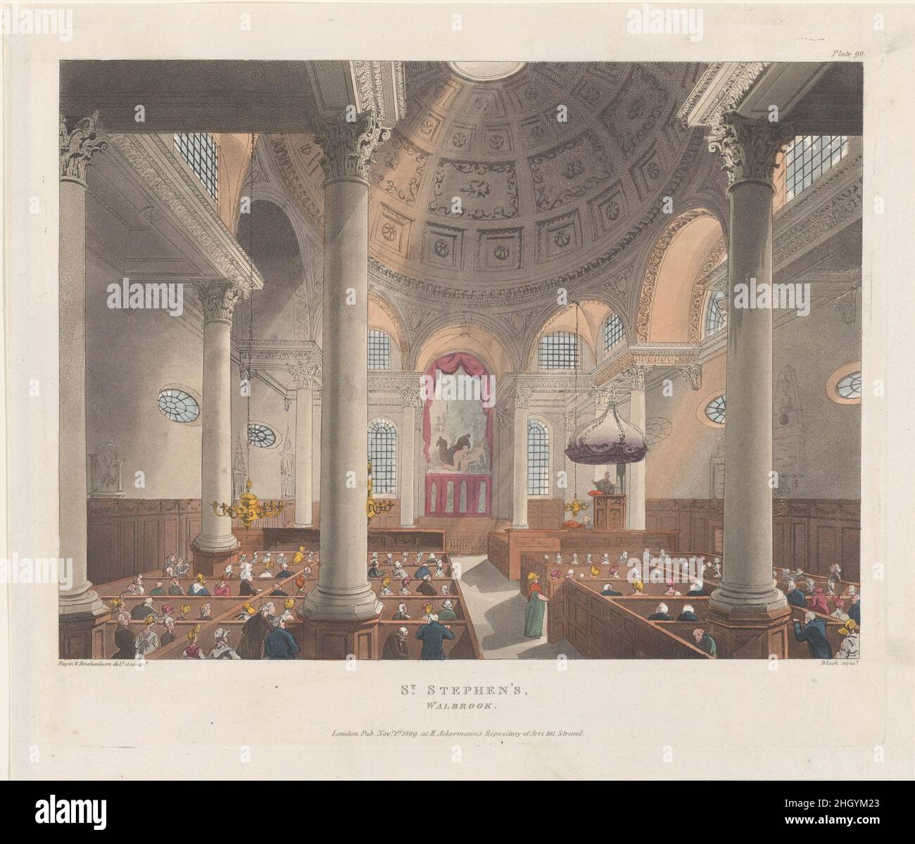 St. Stephen's Walbrook November 1, 1809 Designed and etched by Thomas ...