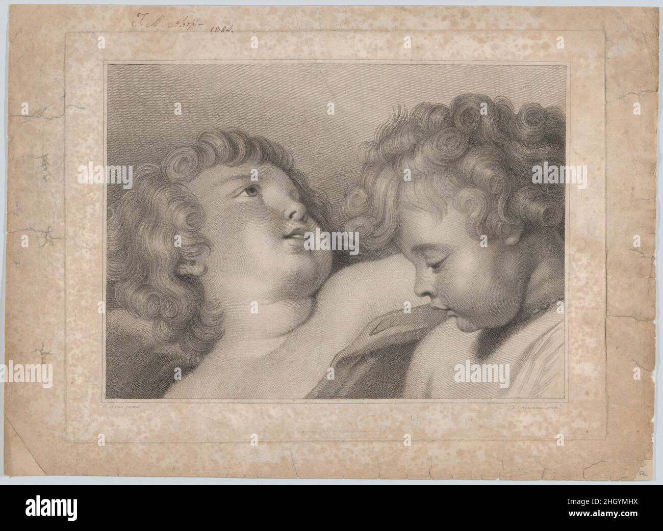 Two heads of cherubs 1800 Thomas Cheesman. Two heads of cherubs. After ...