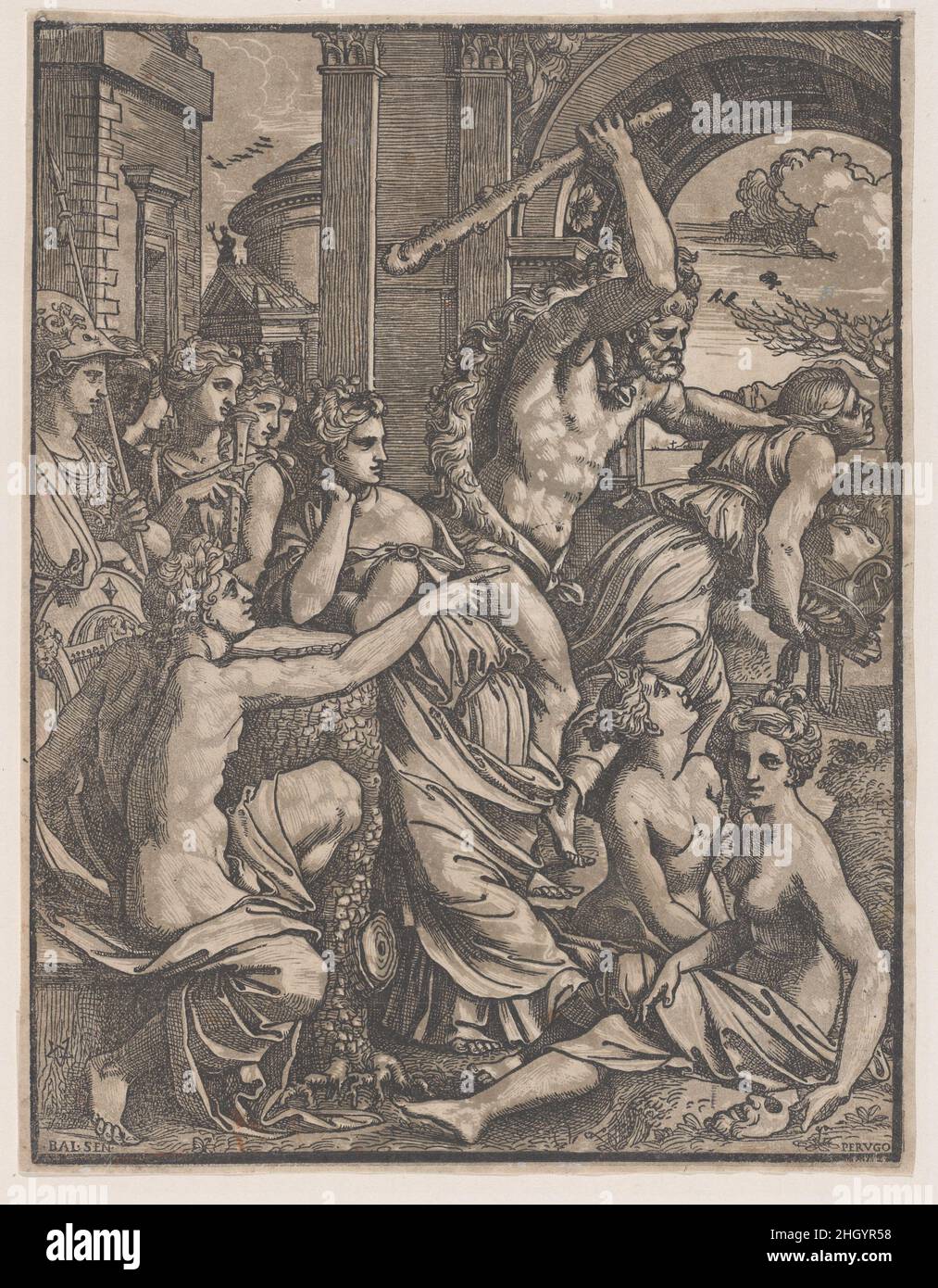 Hercules chasing Avarice from the Temple of the Muses ca. 1520–27 Ugo ...