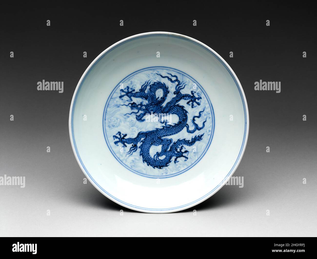 Dish with dragon amid waves China. Dish with dragon amid waves. China ...