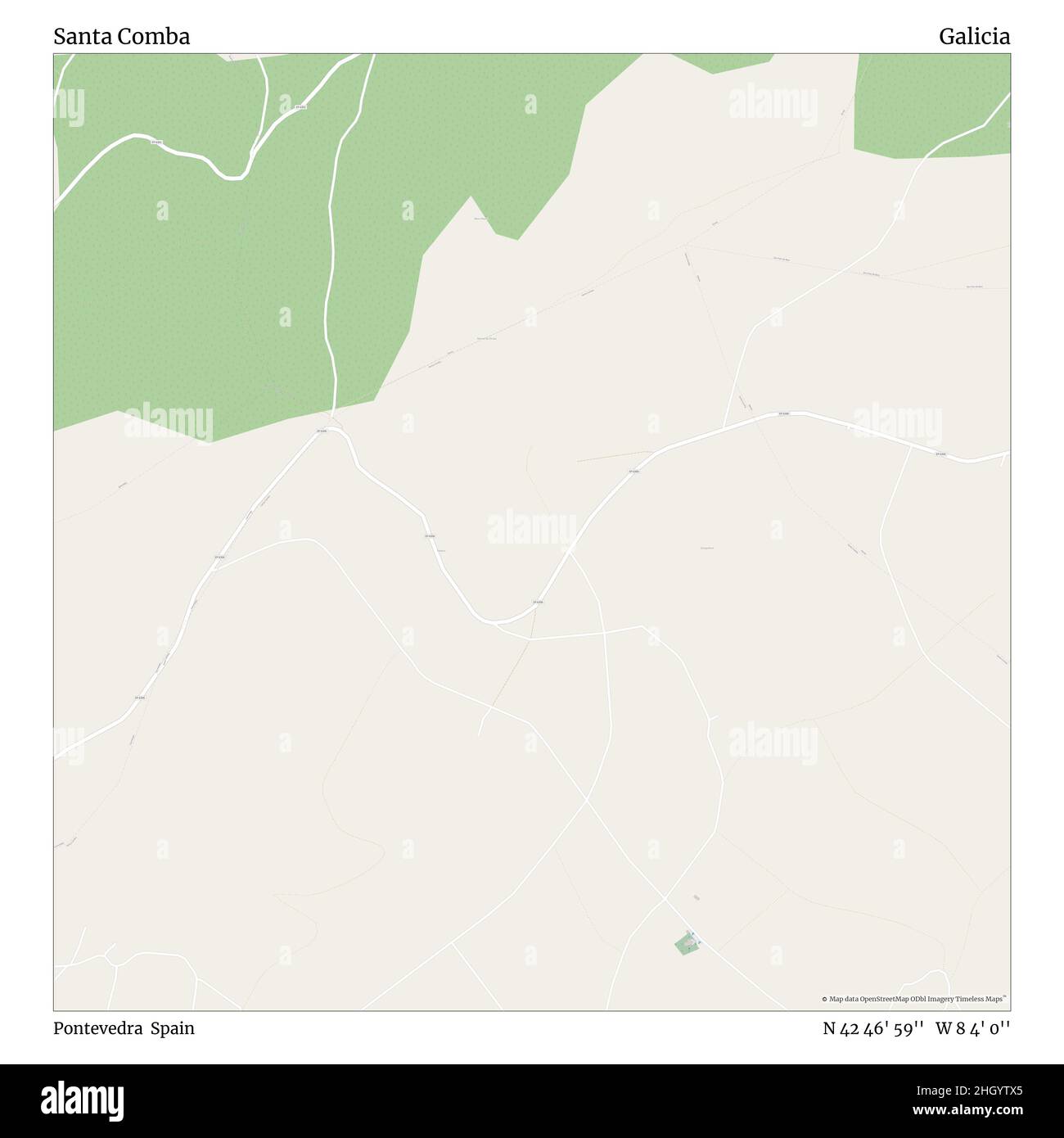 Santa Comba, Pontevedra, Spain, Galicia, N 42 46' 59'', W 8 4' 0'', map ...
