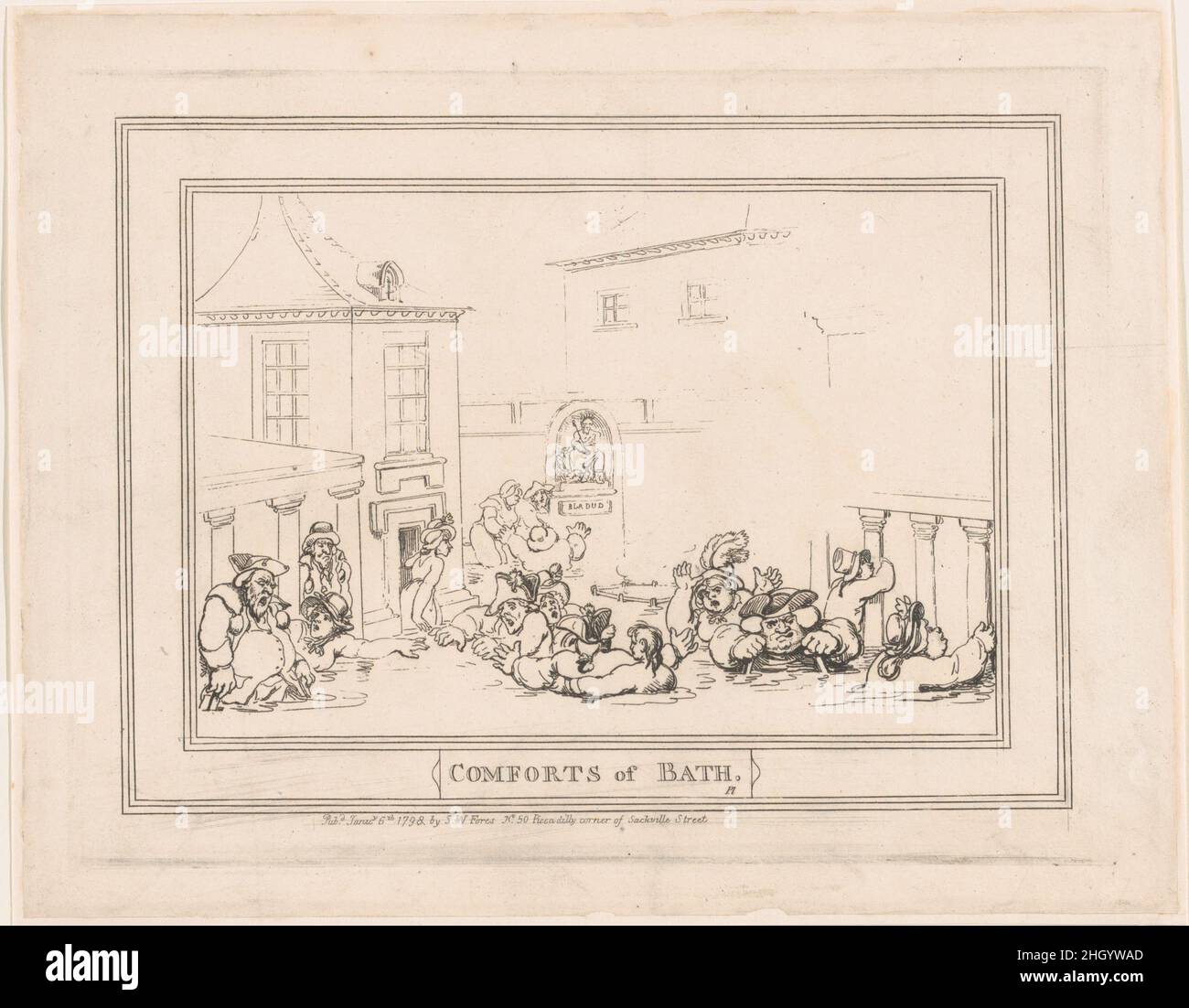 Comforts of Bath, Plate 7 January 6, 1798 Thomas Rowlandson. Comforts ...