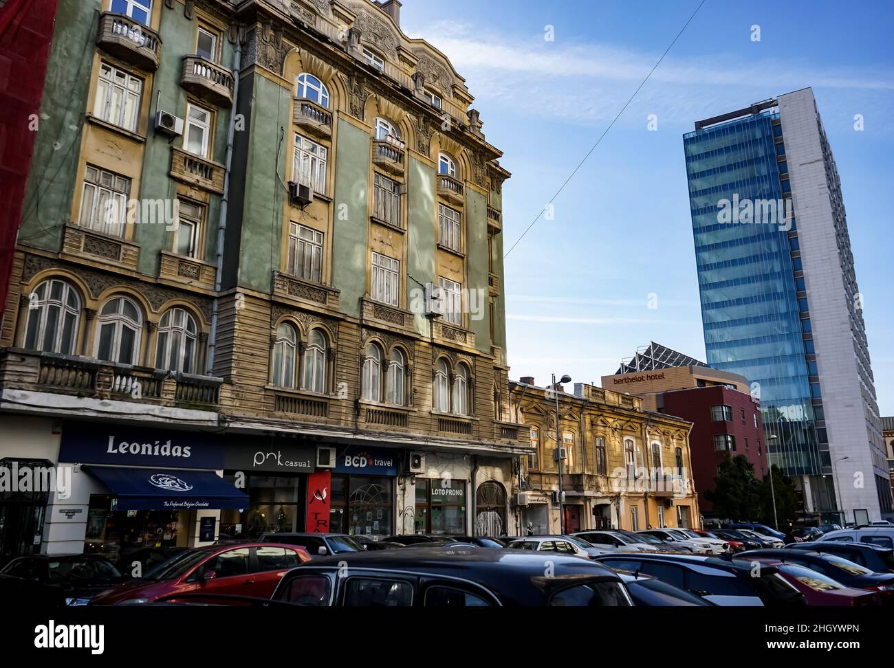 Bucharest, Romania - January 04, 2022: Beautiful Art Deco old buildings ...