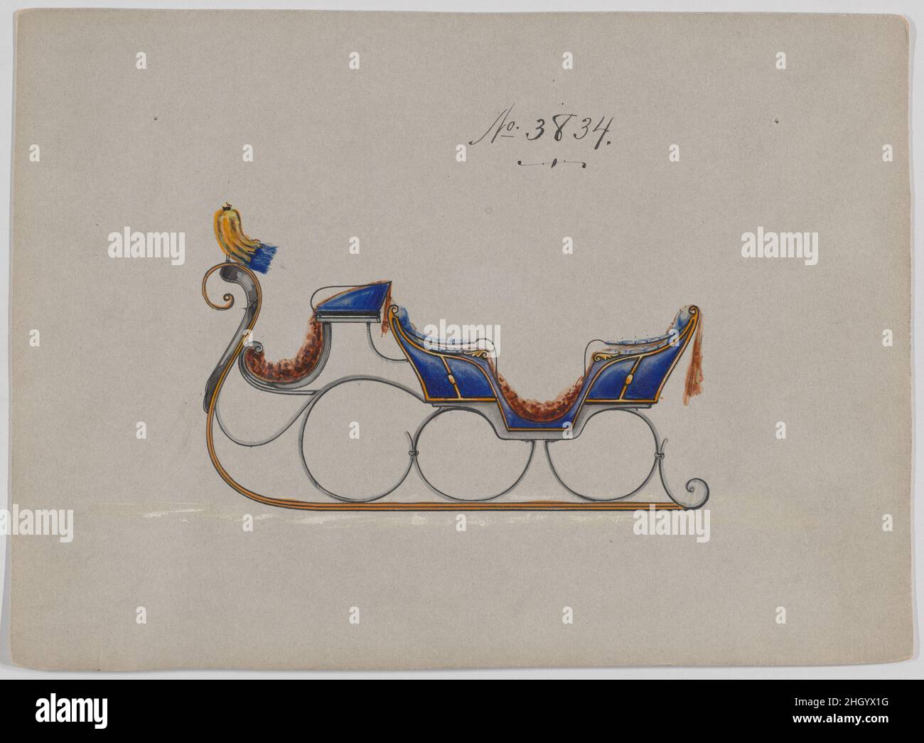 Design for 4 Seat Sleigh, no. 3834 1883 Brewster & Co. American ...