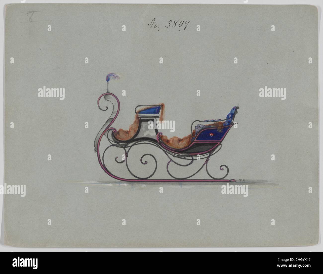 Design for 4 Seat Sleigh, no. 3809 1883 Brewster & Co. American ...