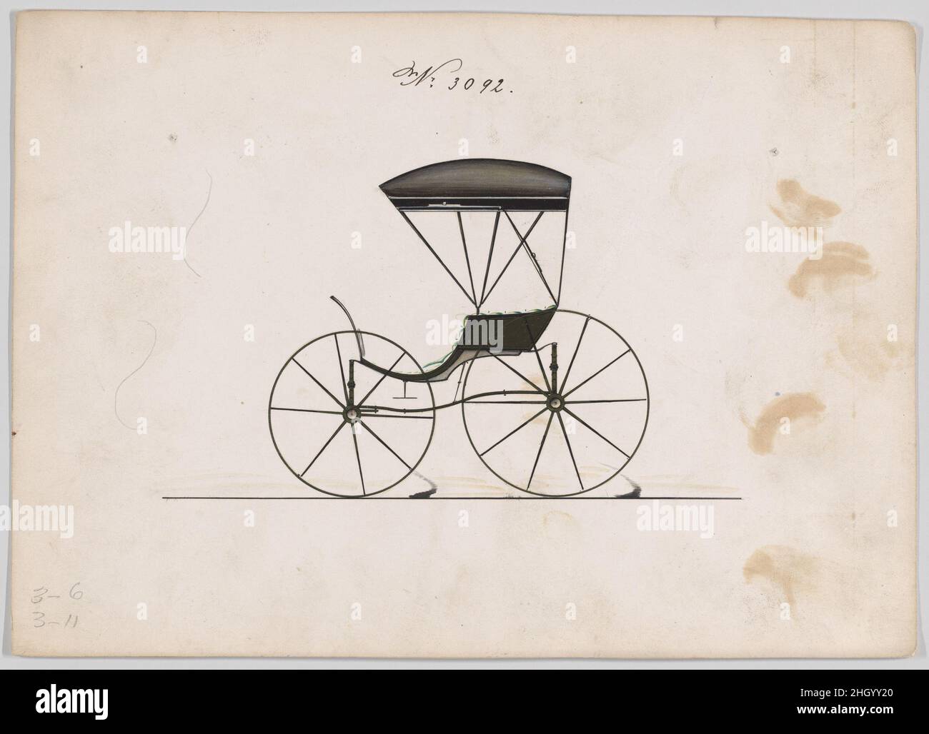 Design for Pony Phaeton, no. 3092 1875 Brewster & Co. American Brewster ...