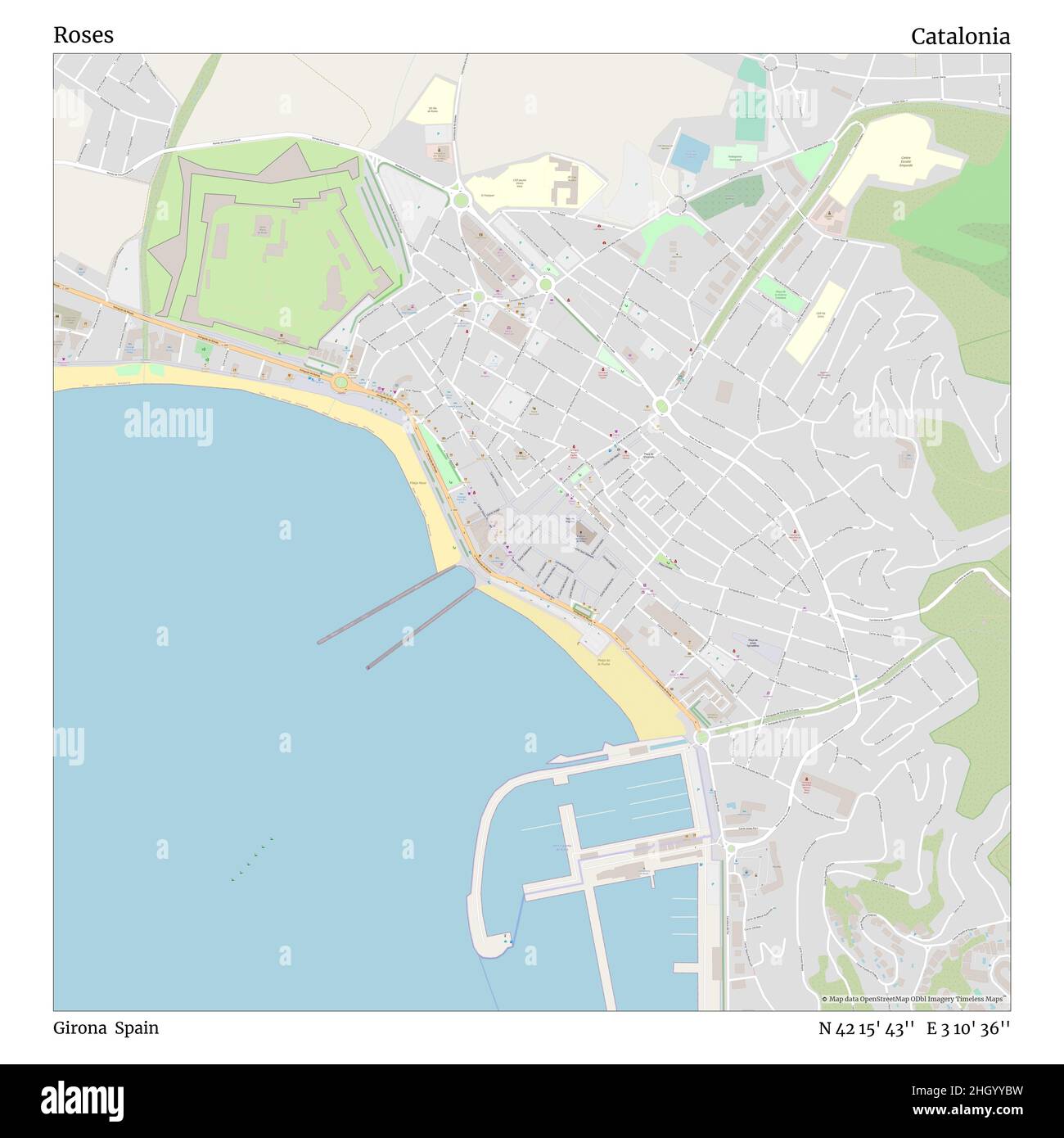 Roses, Girona, Spain, Catalonia, N 42 15' 43'', E 3 10' 36'', map ...
