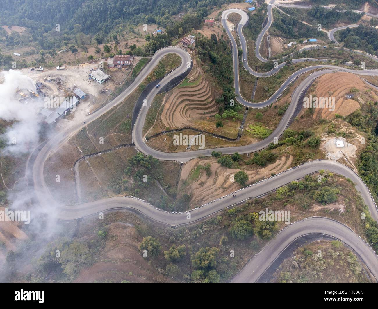 AN aerial view of the BP Highway also known as the Bardibas highway in ...