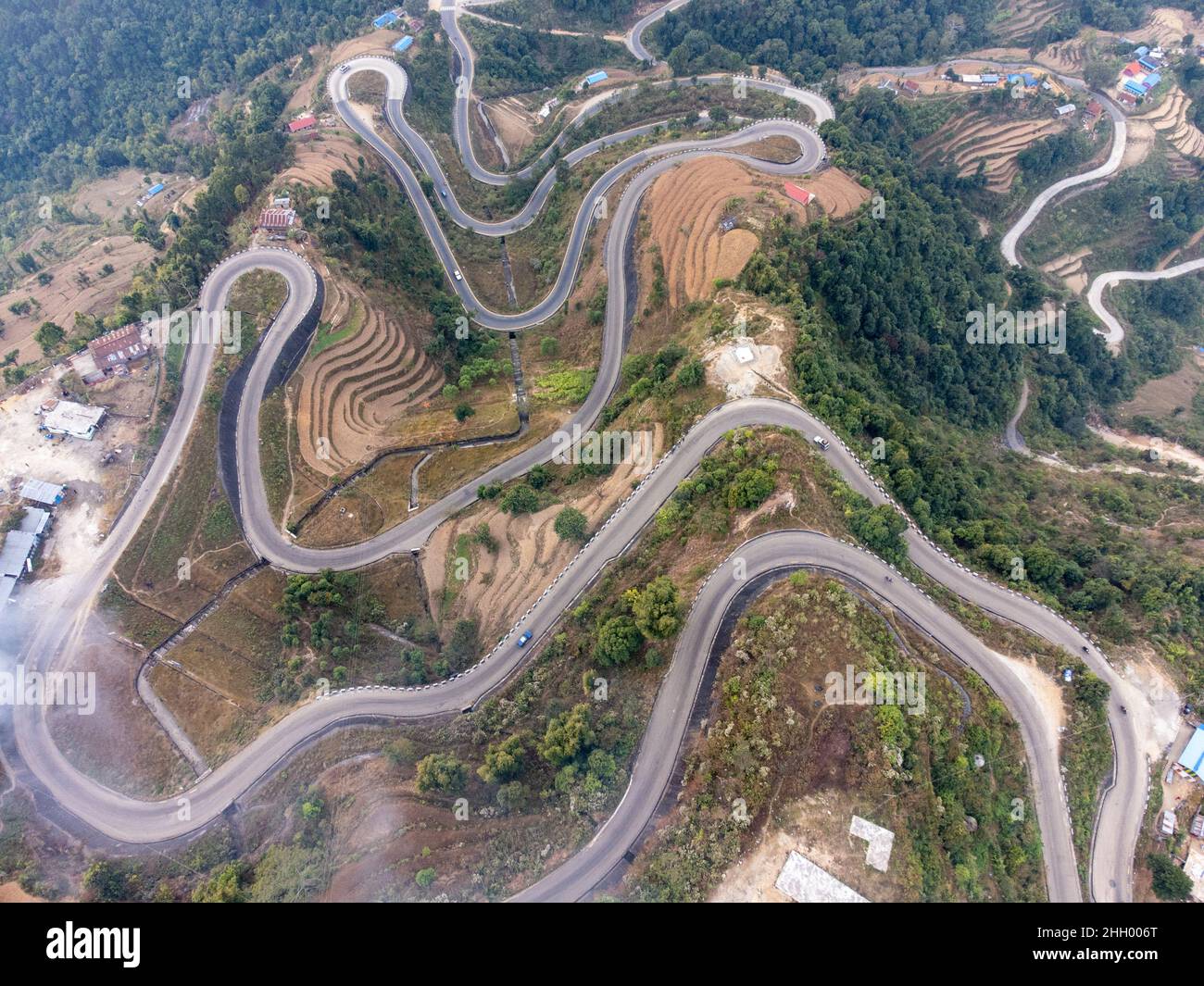AN aerial view of the BP Highway also known as the Bardibas highway in ...