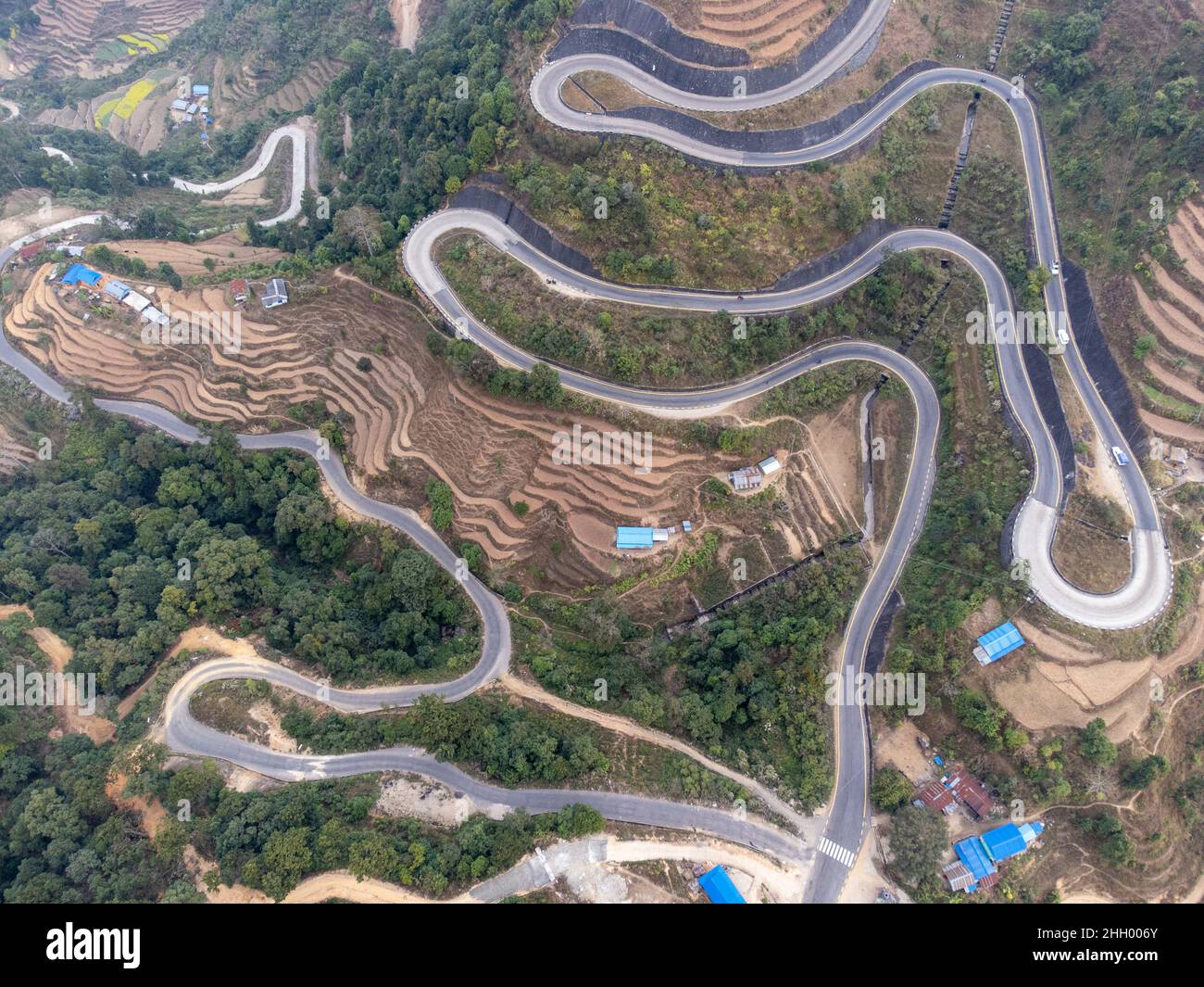AN aerial view of the BP Highway also known as the Bardibas highway in ...