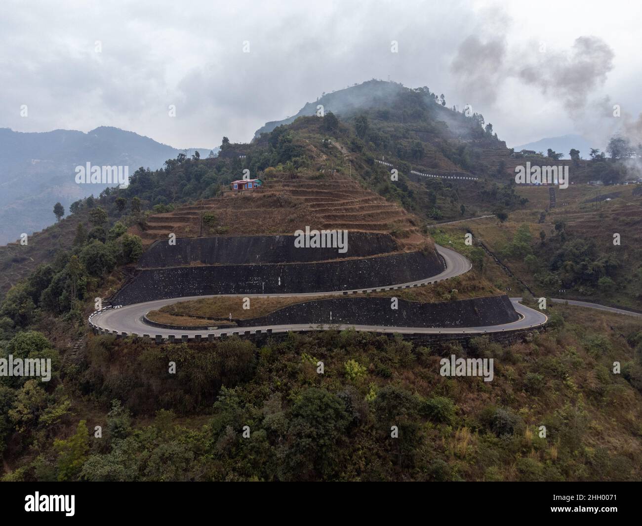 AN aerial view of the BP Highway also known as the Bardibas highway in ...