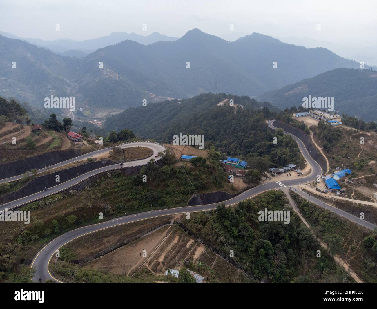 AN aerial view of the BP Highway also known as the Bardibas highway in ...