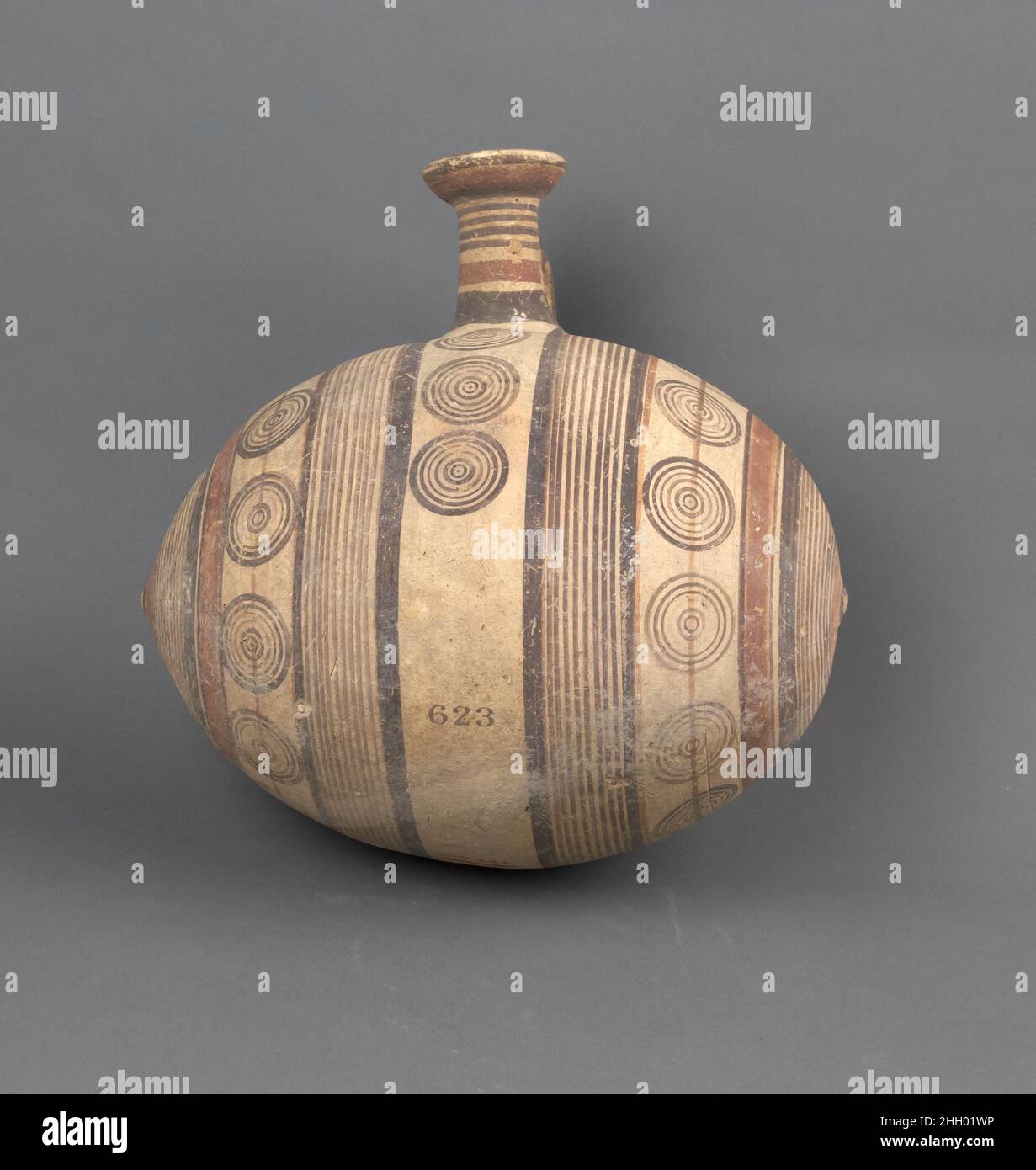 Jug, barrel-shaped 750–480 B.C. Cypriot Barrel-jug with bands and ...