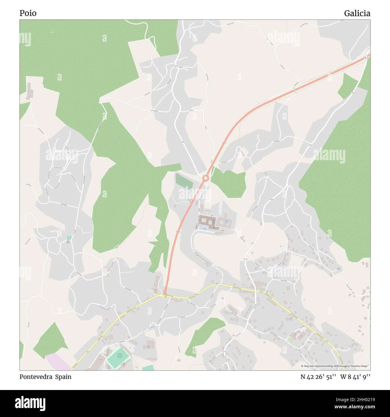 Poio, Pontevedra, Spain, Galicia, N 42 26' 51'', W 8 41' 9'', map ...