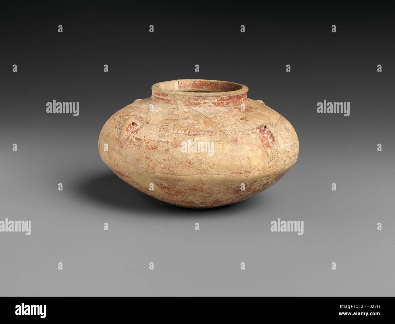 Squat jar with pierced lug handles ca. 3600–3400 B.C.. Squat jar with ...