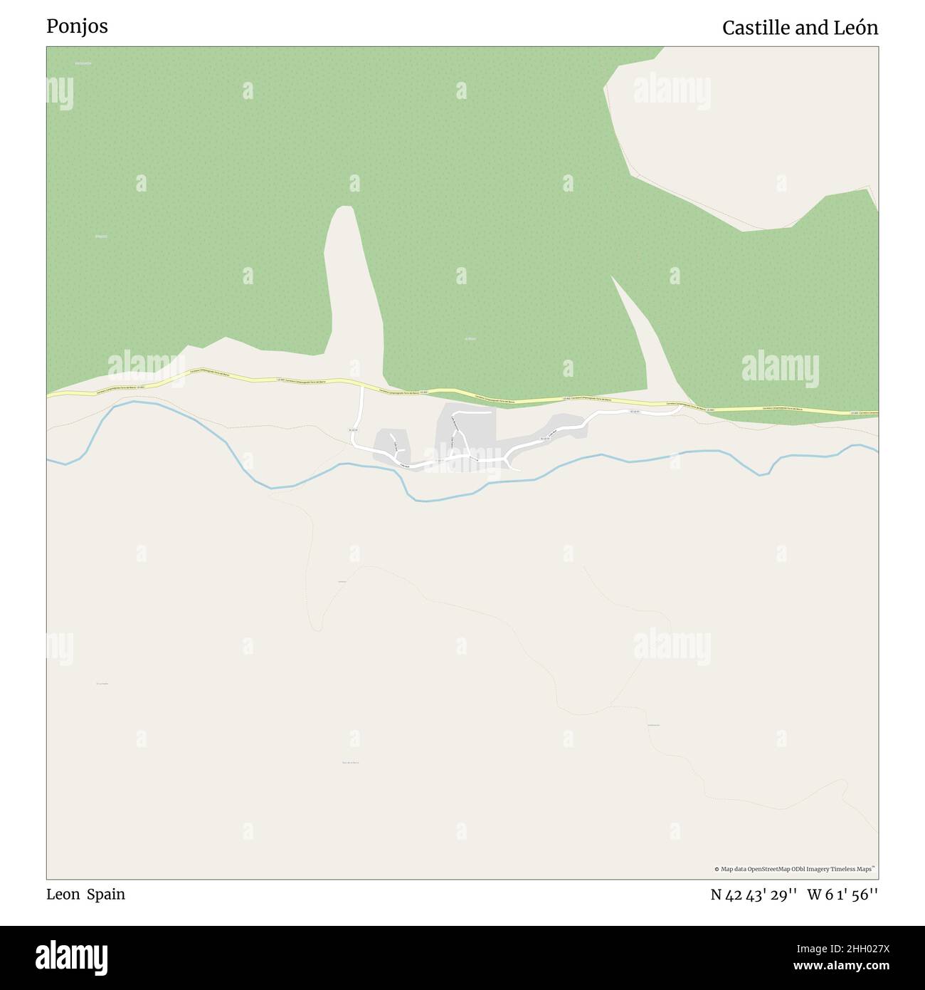Ponjos, Leon, Spain, Castille and León, N 42 43' 29'', W 6 1' 56'', map ...