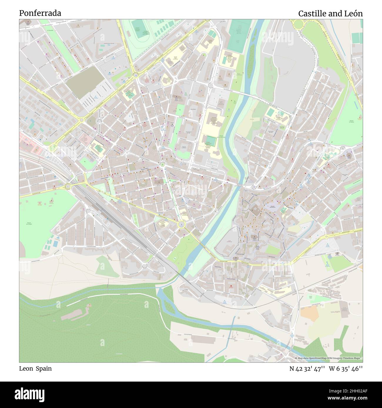 Ponferrada map Cut Out Stock Images & Pictures - Alamy