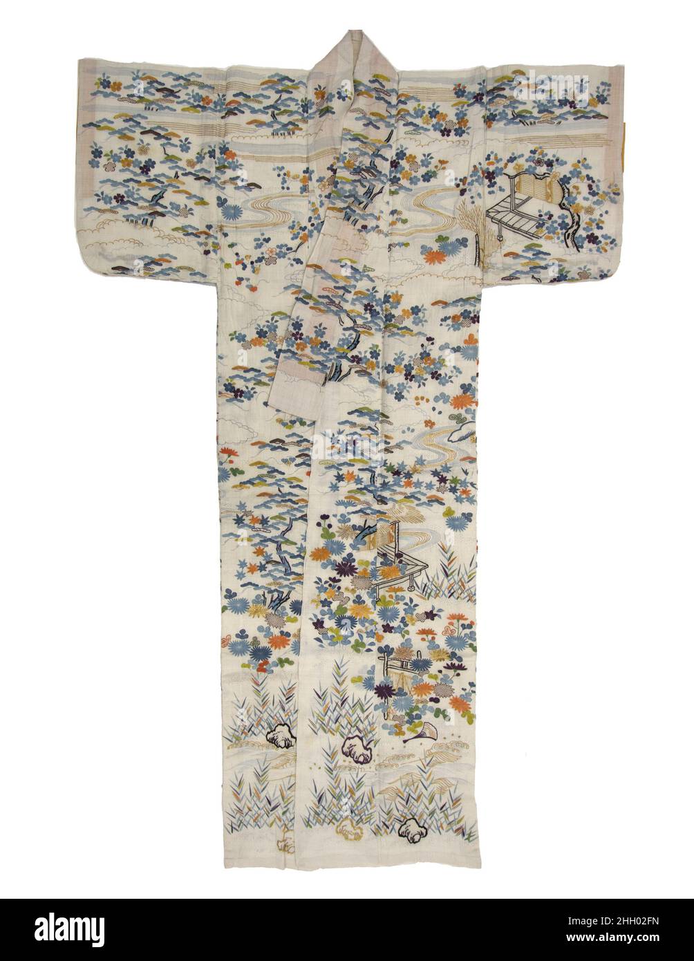 Summer Robe (Katabira) with Seasonal Landscapes and Scenes from The ...