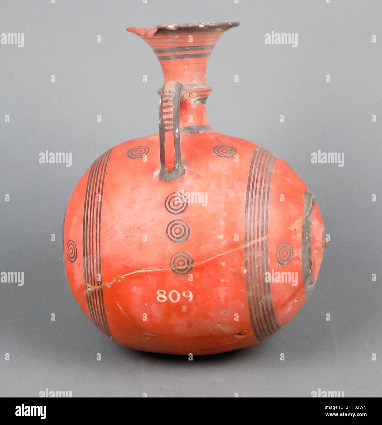 Jug, barrel-shaped 850–750 B.C. Cypriot Two handles, vertical and ...